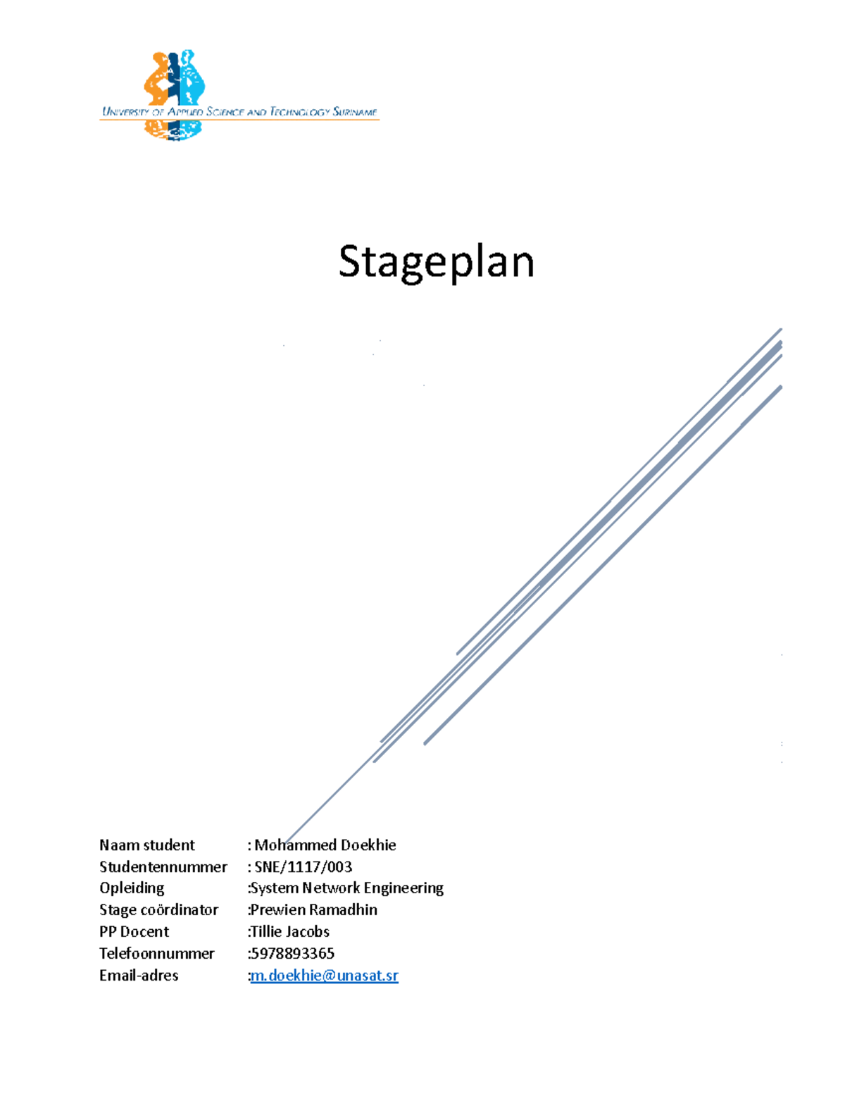 Stageplan M - System Network Engineering - Grade 8 - Studocu