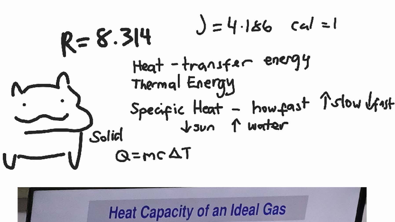 CAL 8.314 Thermal Energy & Specific Heat Notes - Studocu