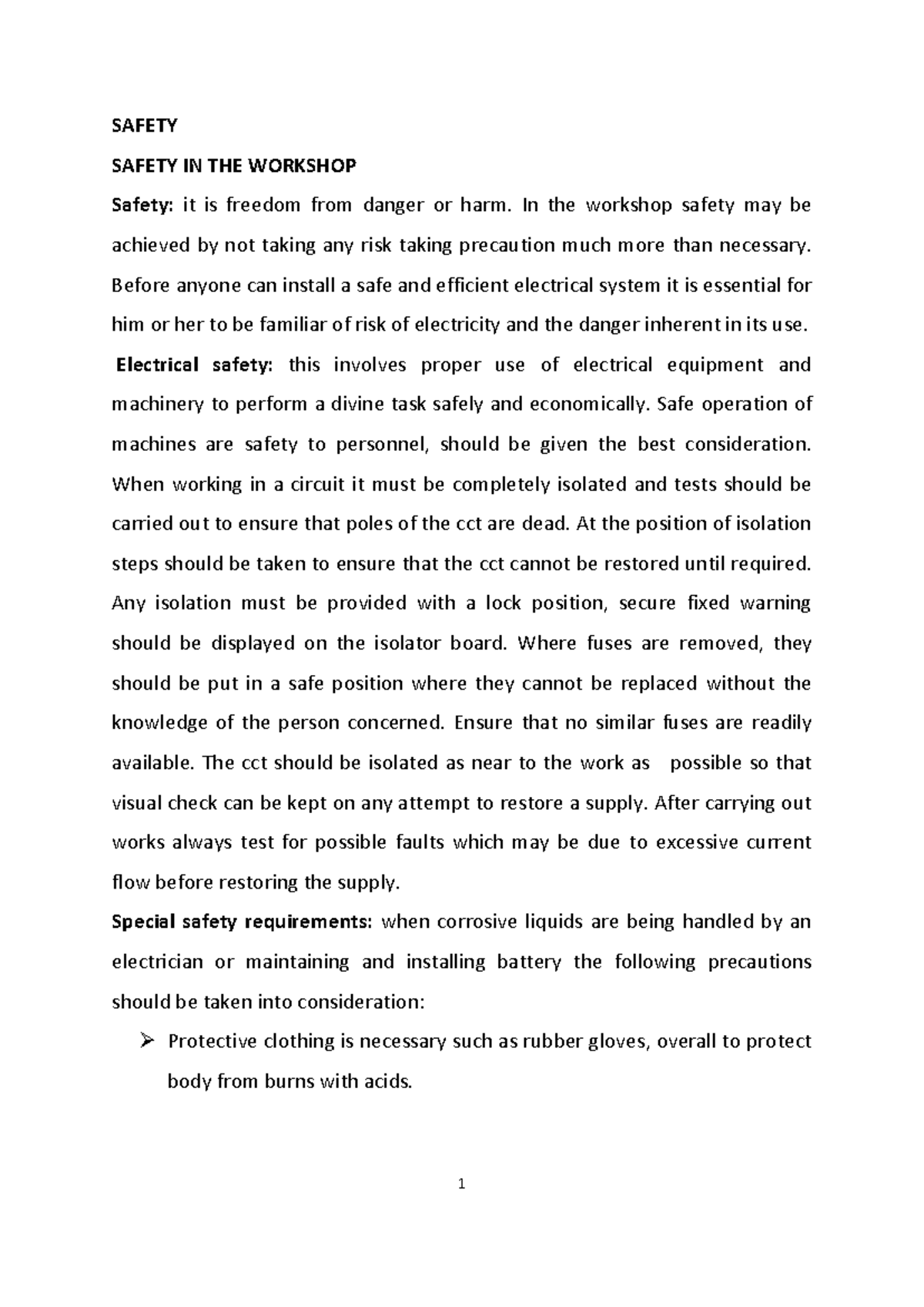 Electrical Installation Safety and Materials Notes 3-1 - Studocu