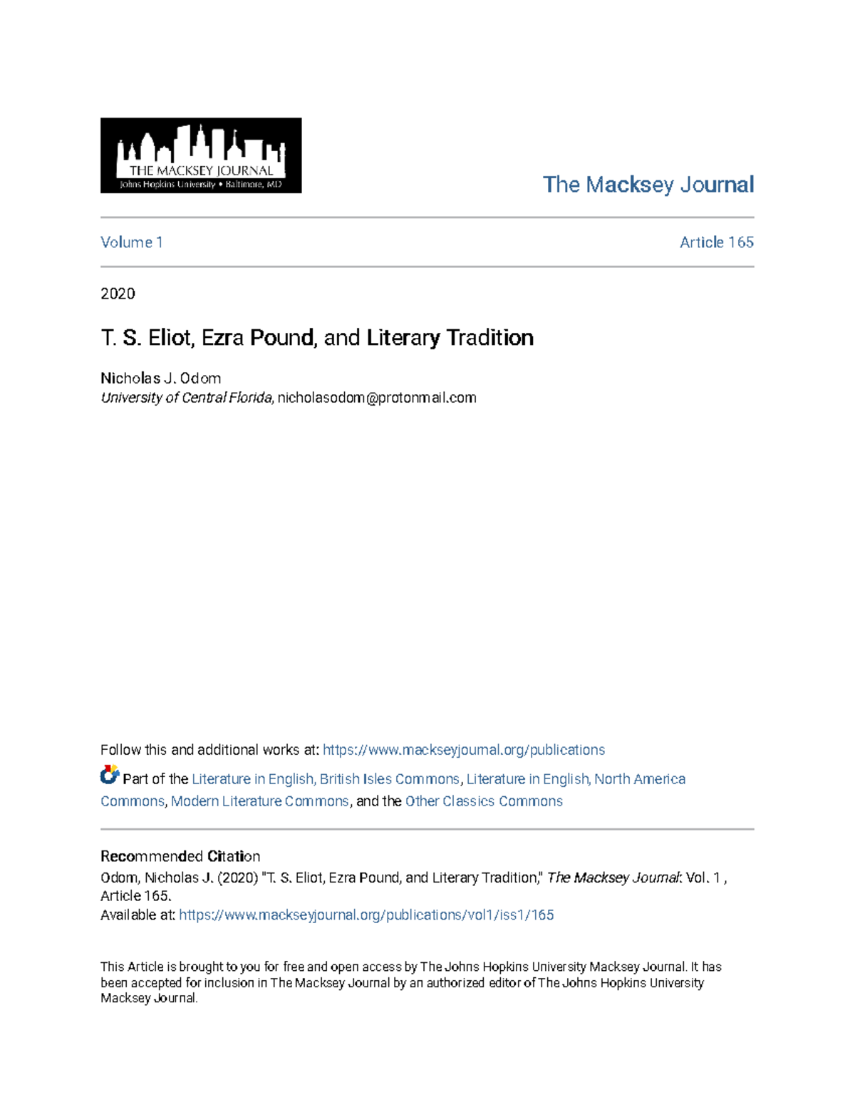 T. S. Eliot & Ezra Pound: Literary Tradition in Modernism Analysis ...