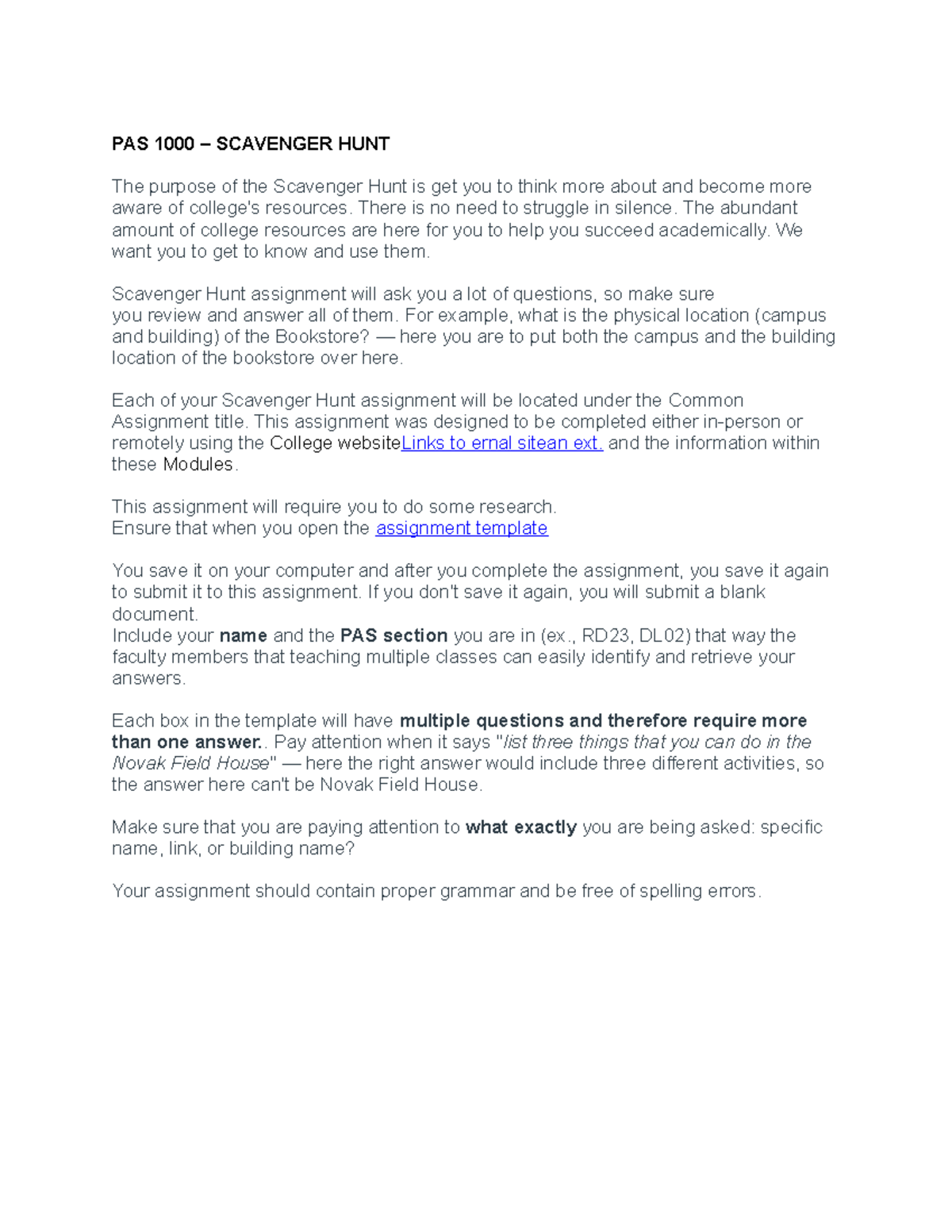 PAS 1000 - Spring 2024 Scavenger Hunt Guide and Resources - Studocu