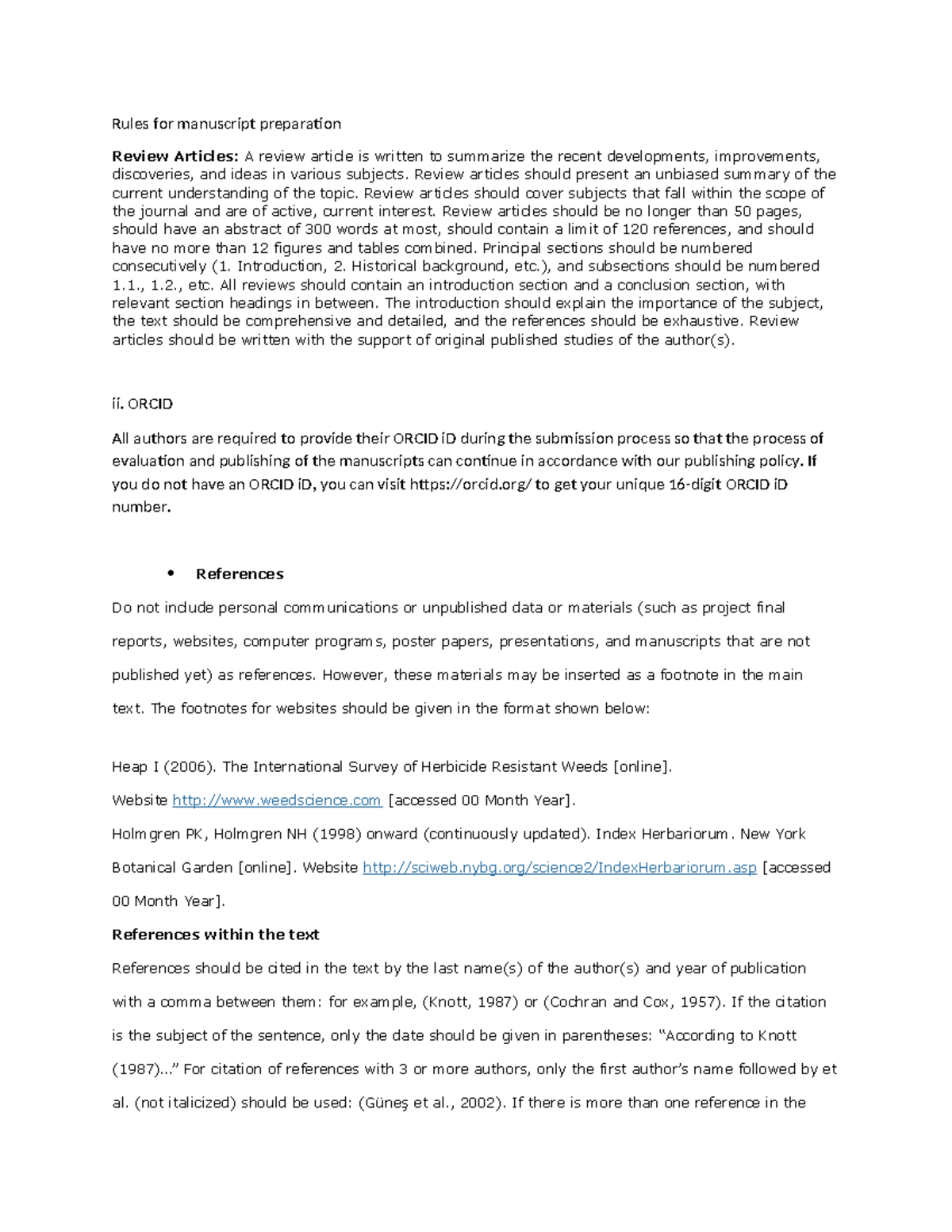 Guidelines for Manuscript Preparation: Review Articles - Studocu