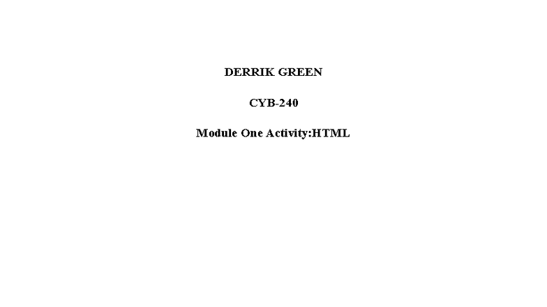 CYB 240 Module One Activity: HTML Application Security Practice - Studocu