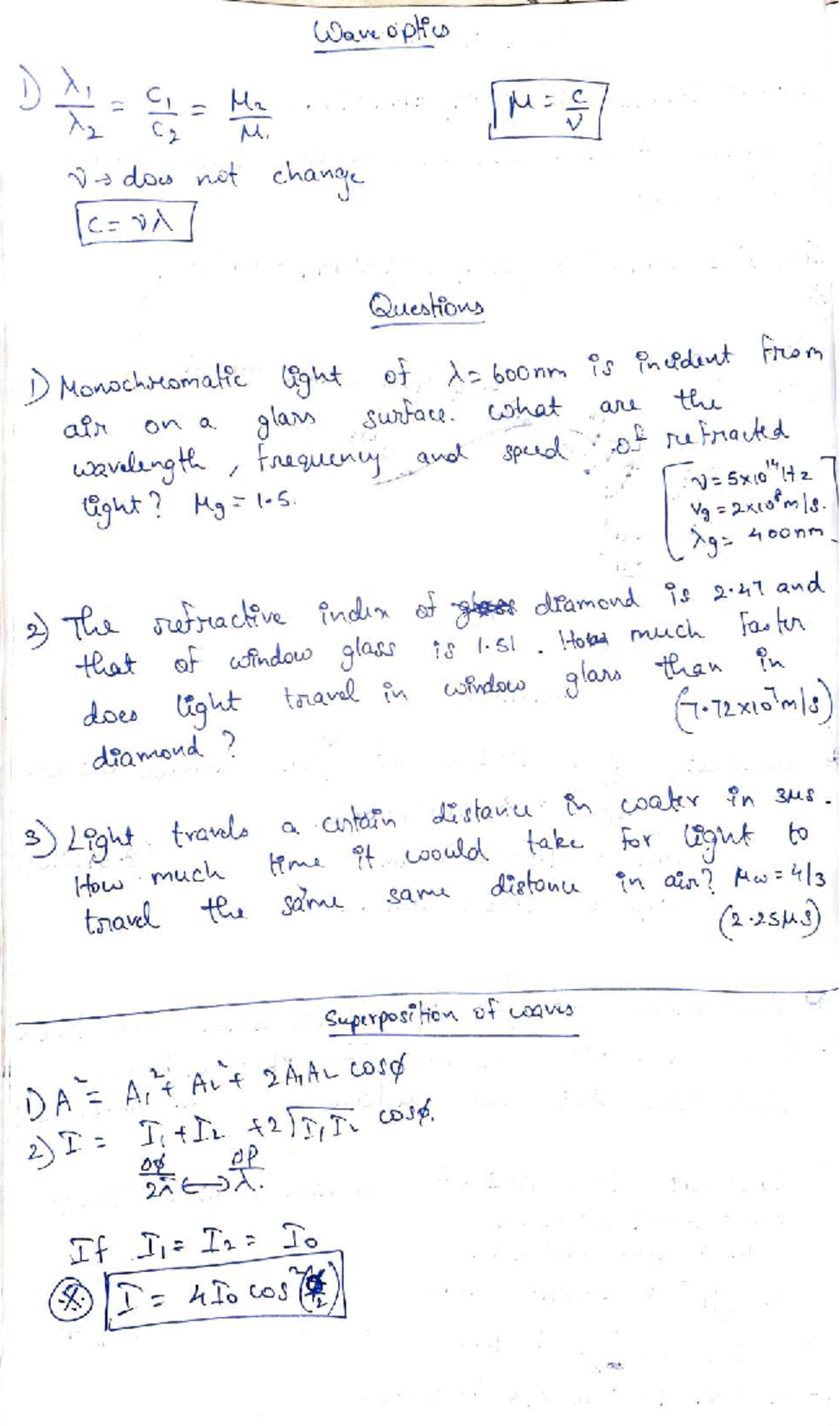 Wave Optics CBSE - Superposition & Interference Concepts - Studocu