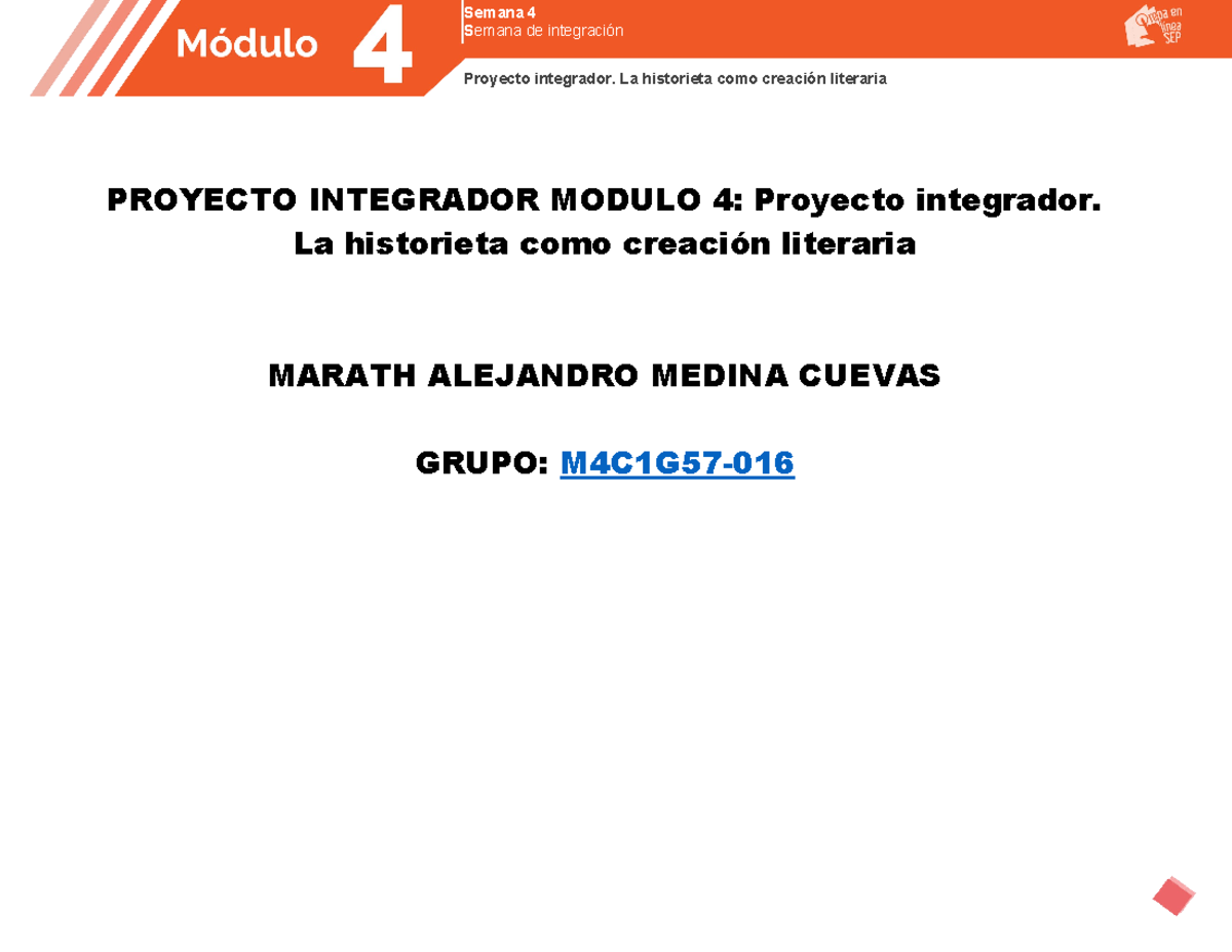 Medina Cuevas Marath Alejandro M4S4PI1 - Semana de integración Proyecto integrador. La ...