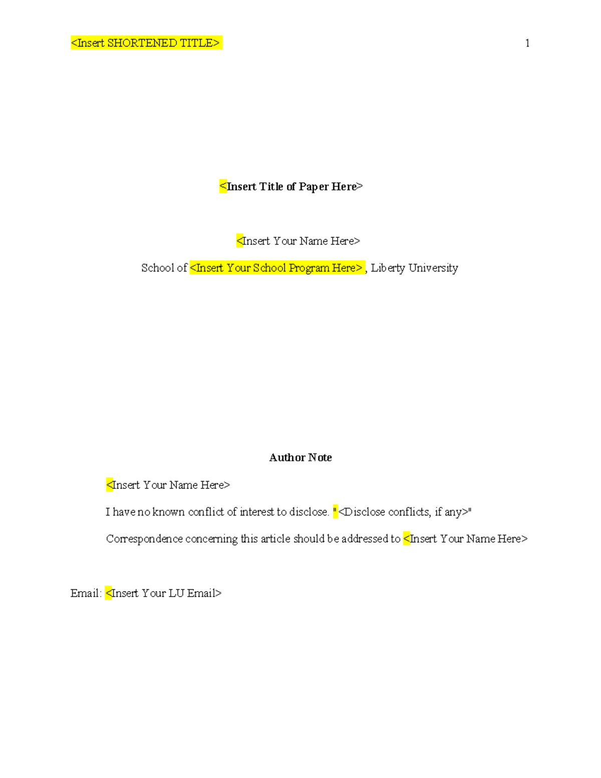 APA format template - COUC500 - - Studocu
