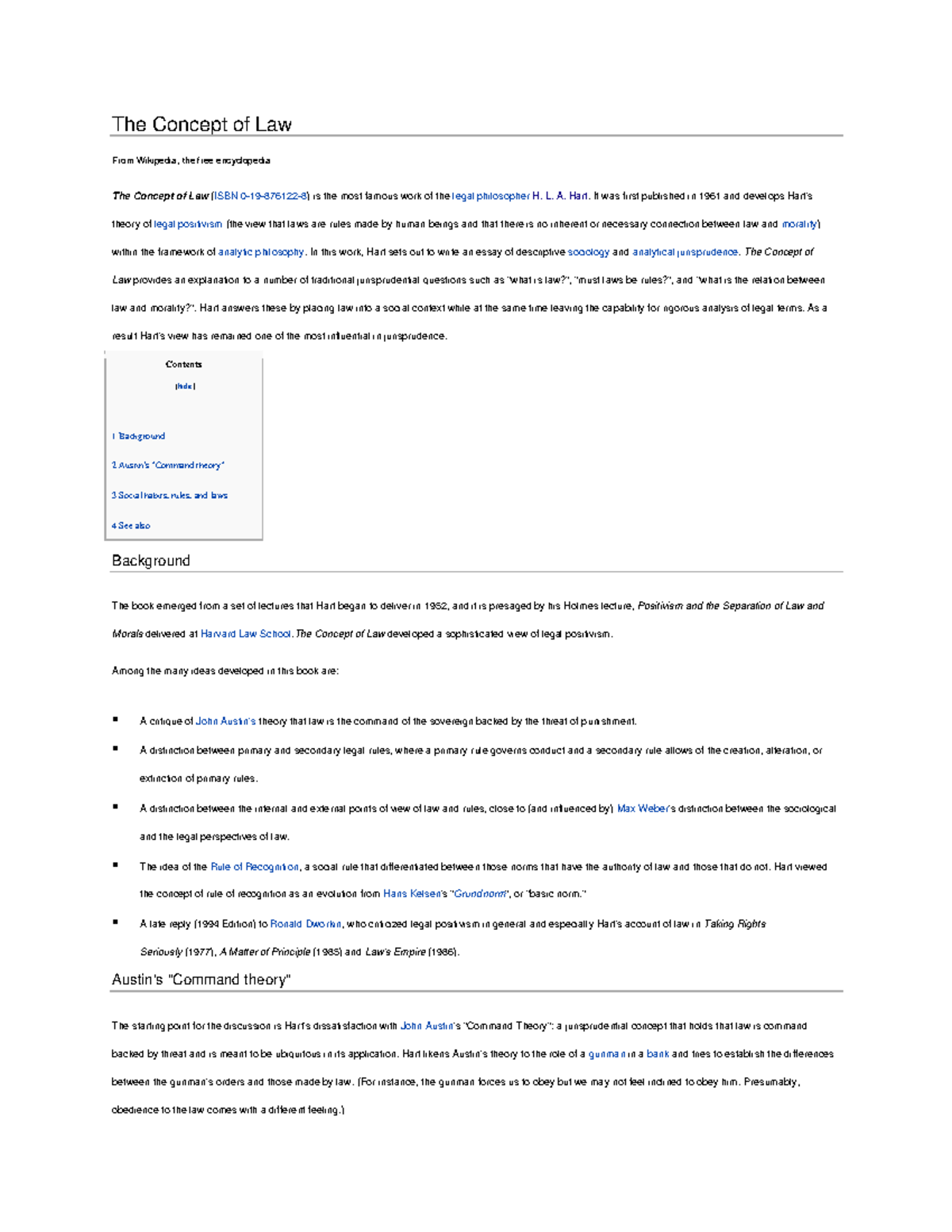 The Concept of Law - The Concept of Law From Wikipedia, the free ...