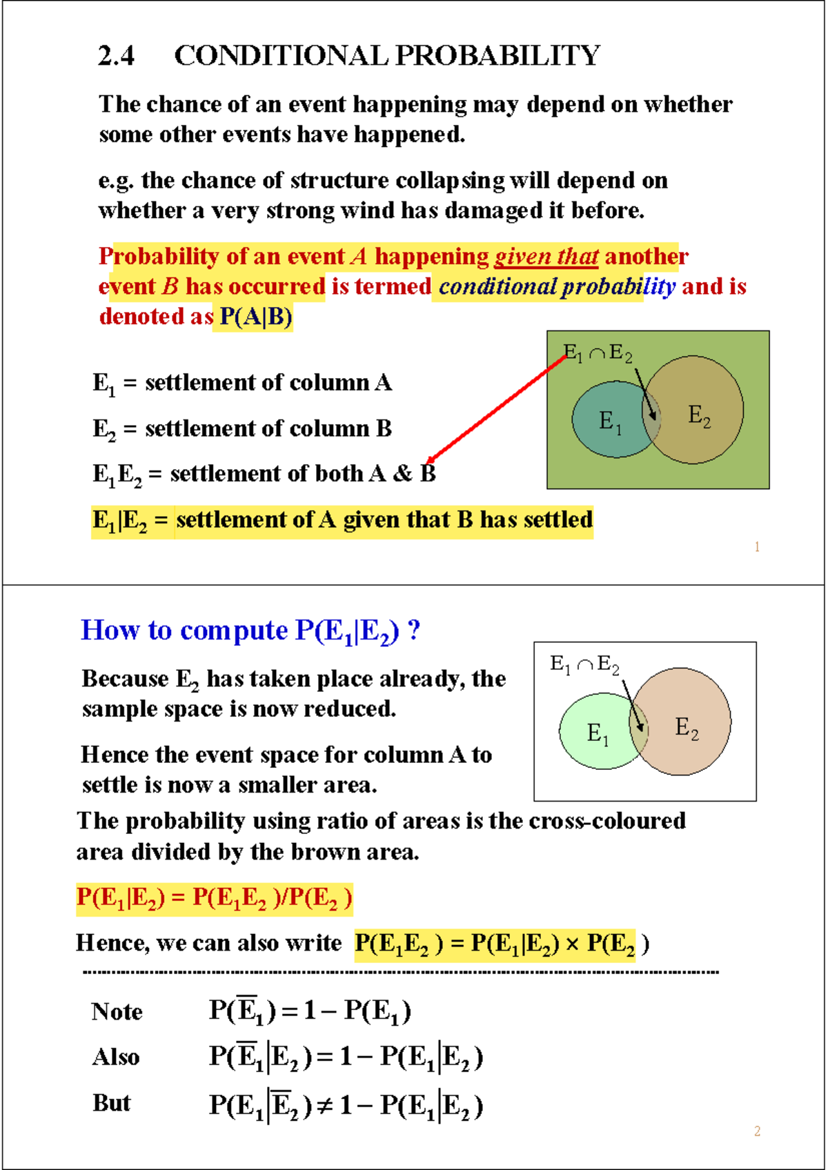 3. Probability Notes: Conditional Probability & Independence Concepts ...
