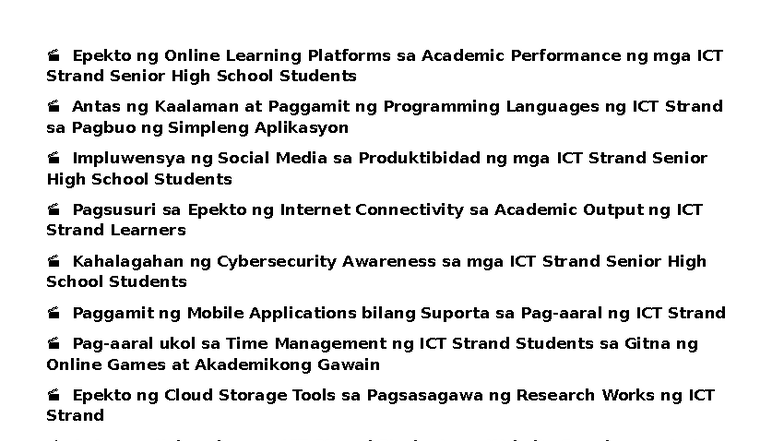 Epekto ng Teknolohiya sa Academic Performance ng mga Estudyante sa ICT ...