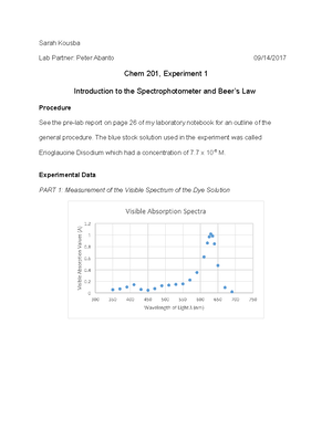 Chem 201 experiment 5 - Chem 201 EXPERIMENT 5 Determining formation of ...