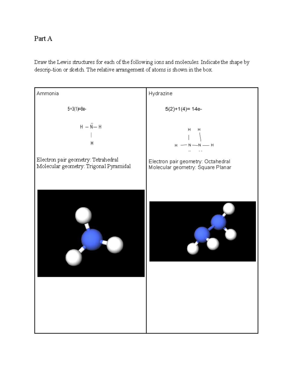 Lab 5 - Lewis Structures and Molecular Geometries Analysis - Studocu