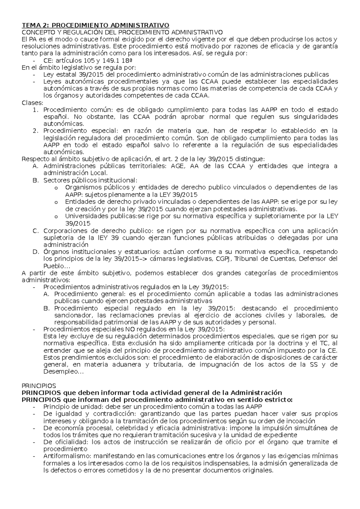 TEMA 2, 4 y 5: PROCEDIMIENTO ADMINISTRATIVO Y ACTIVIDAD DE FOMENTO - Studocu