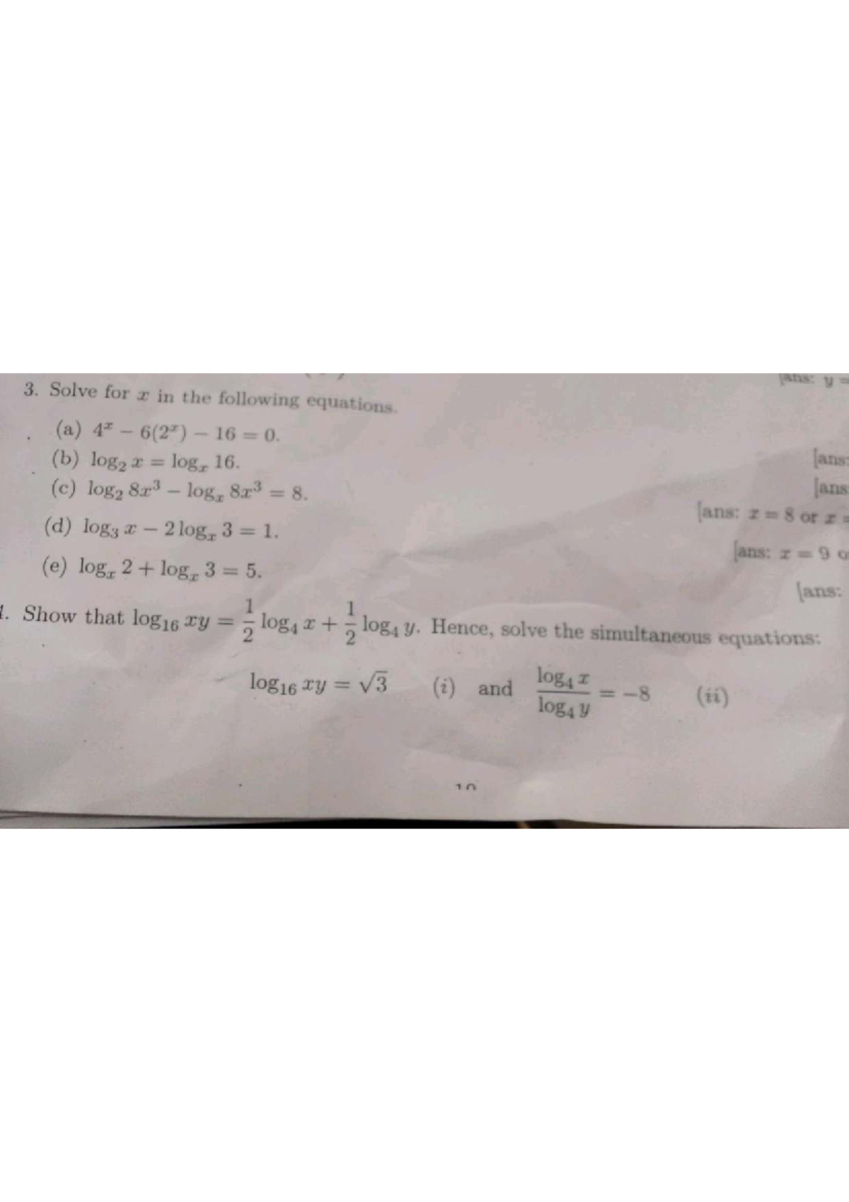 Maths Assignment: Solving Logarithmic Equations (Unit 1) - Studocu