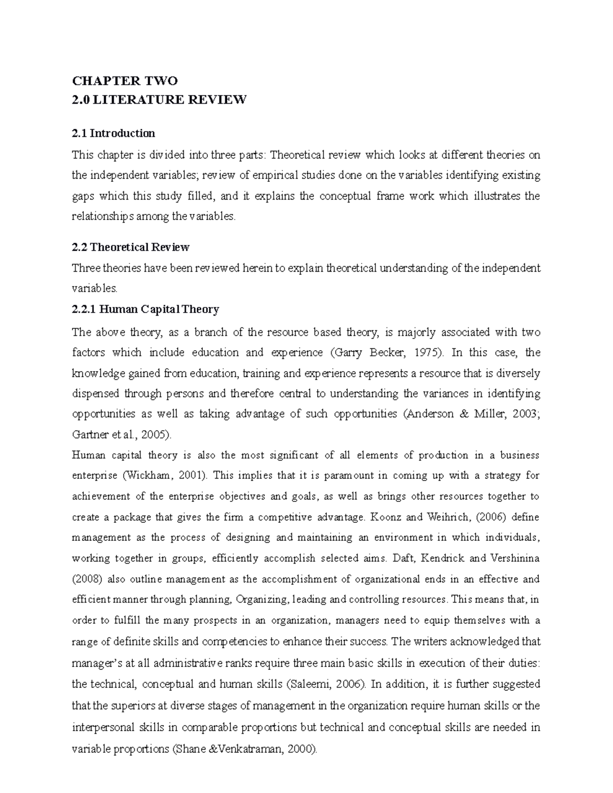 Chapter TWO Chapter TWO research proposal 2021 - CHAPTER TWO 2 ...