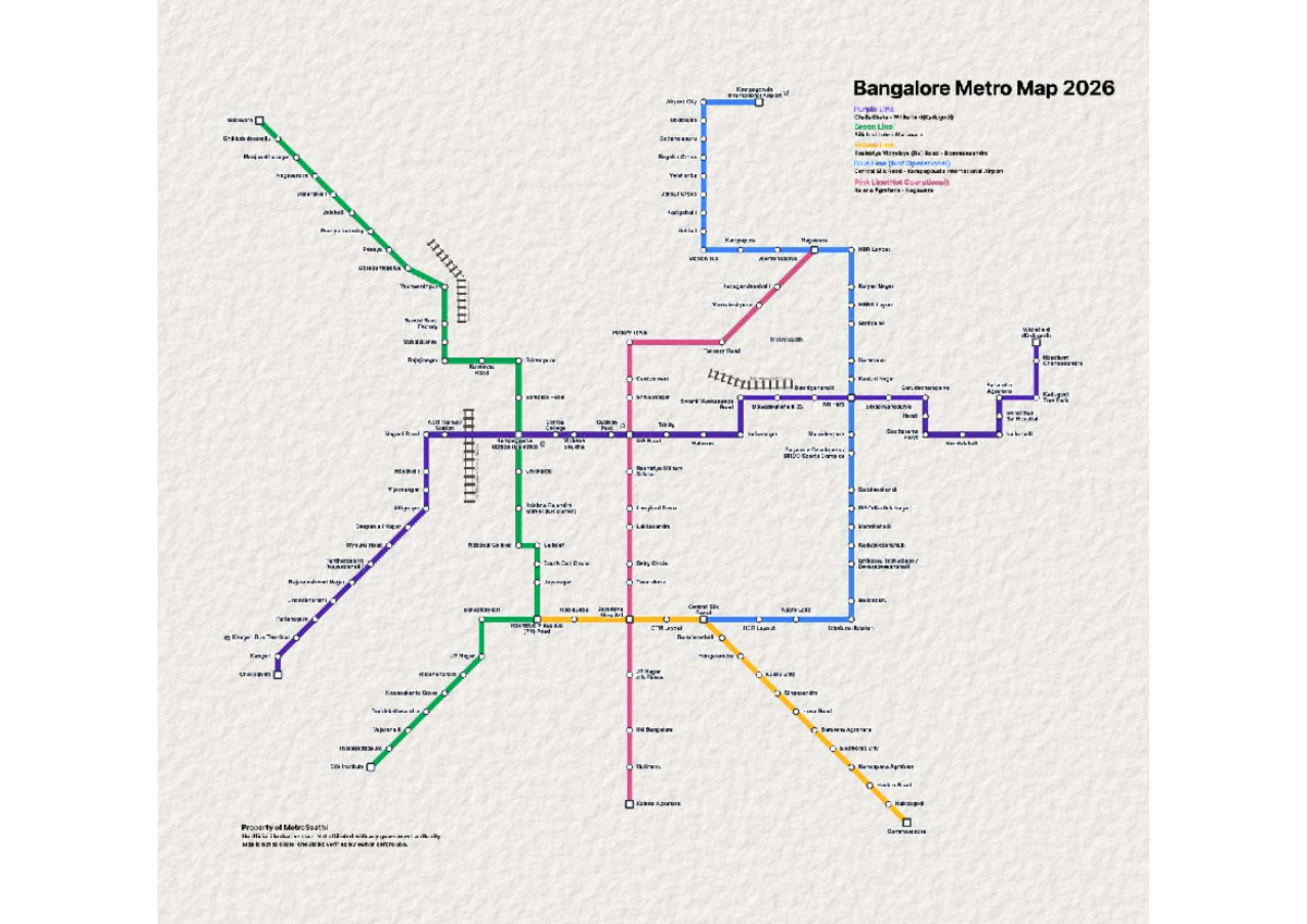 Bangalore Metro Route Map 2026: Comprehensive Overview - Studocu