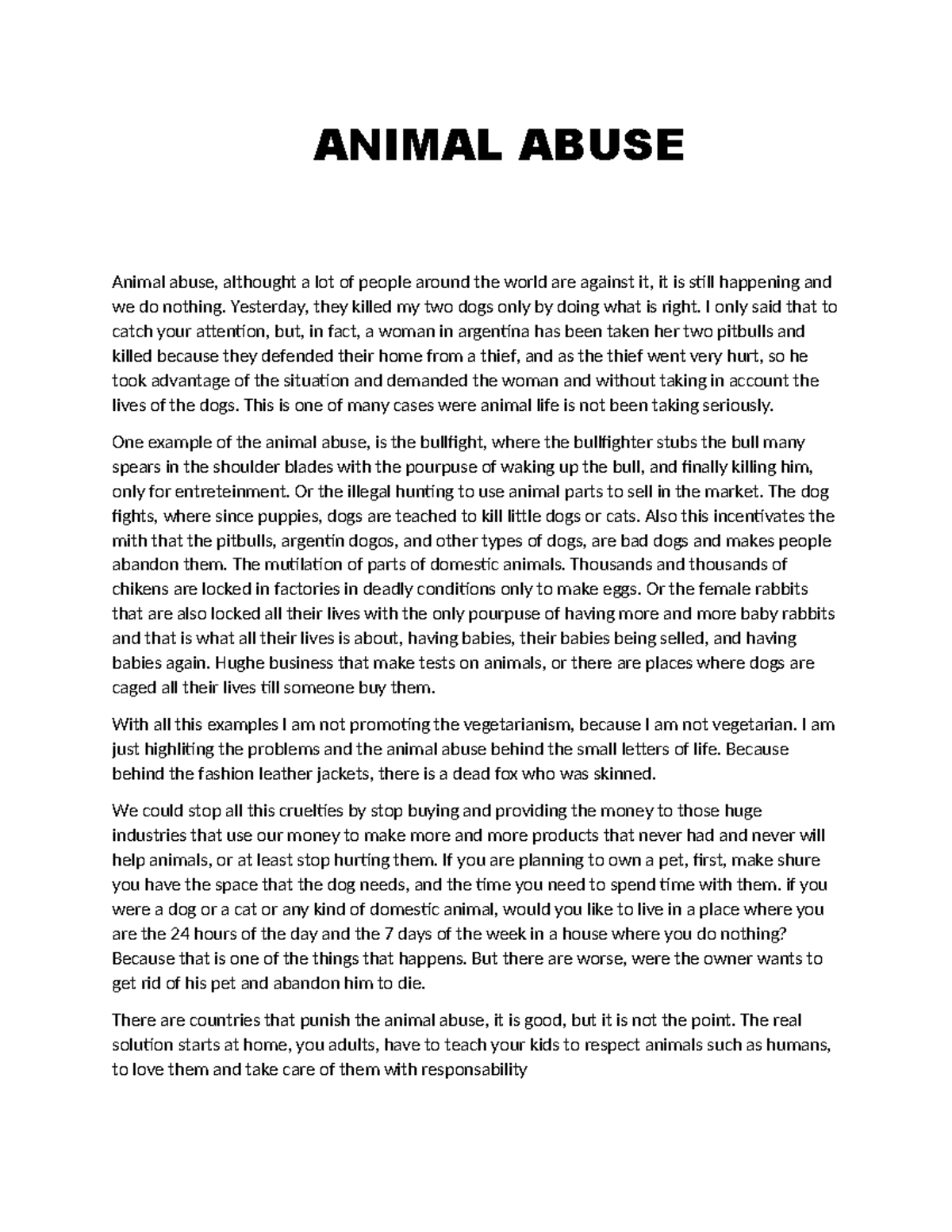 Animal Abuse ramiro - rrrrr - ANIMAL ABUSE Animal abuse, althought a ...