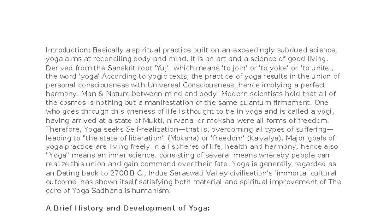 Yoga Introduction: A Comprehensive Overview of Its History and ...