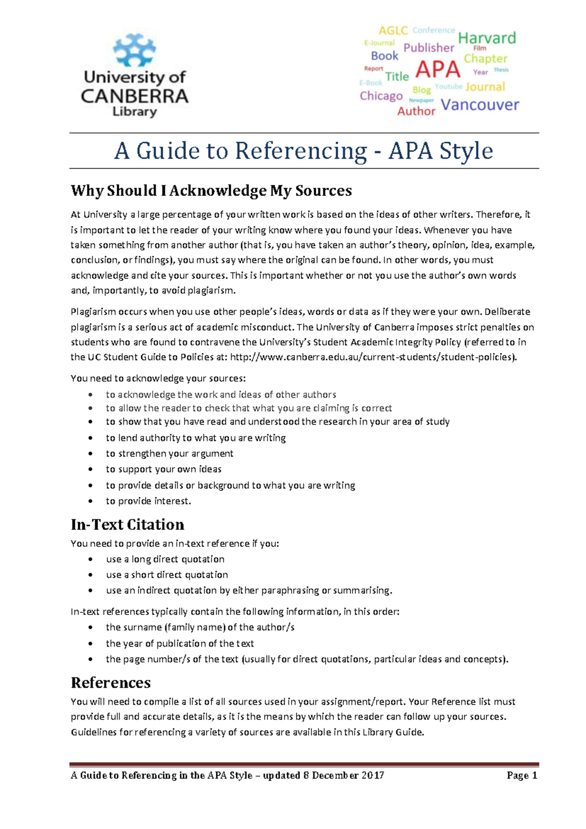 A Guide to Referencing in the APA Style - B W - A Guide to Referencing ...