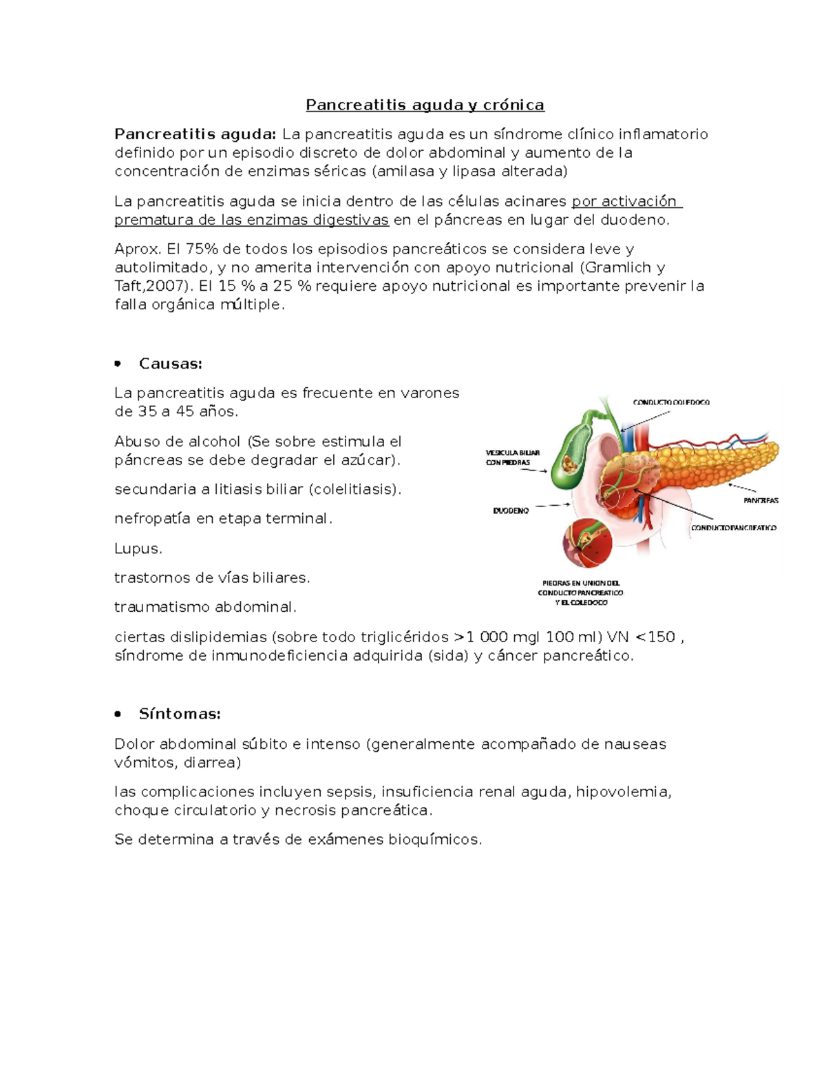 Estudio sobre Pancreatitis Aguda y Crónica: Causas, Síntomas y ...