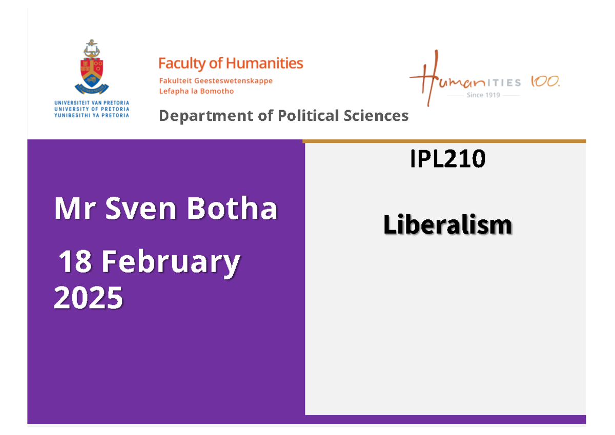 IPL210 Liberalism Overview: Key Concepts, Theories & Historical Context ...