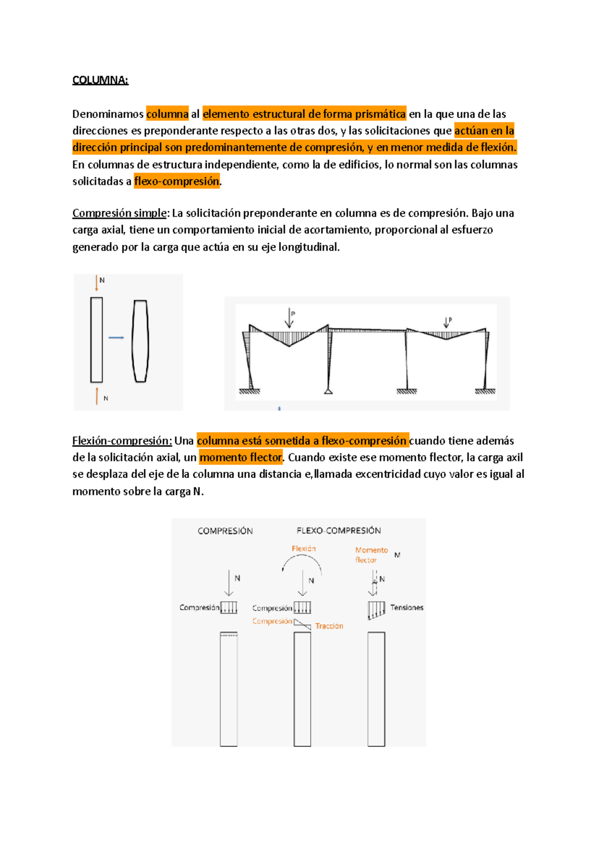 Resumen Estructuras EN Altura II - COLUMNA: Denominamos columna al ...