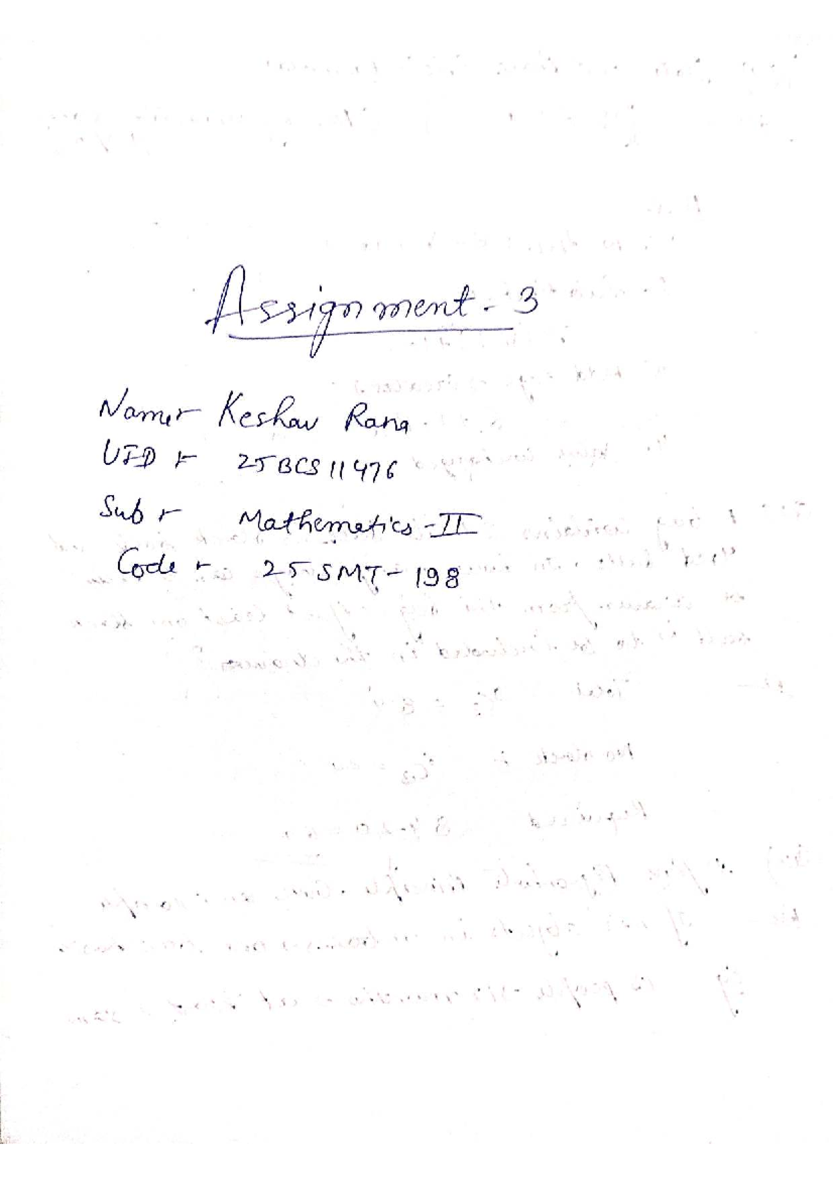 Mathematics Midterm Study Notes - 25BCS11476 - Studocu