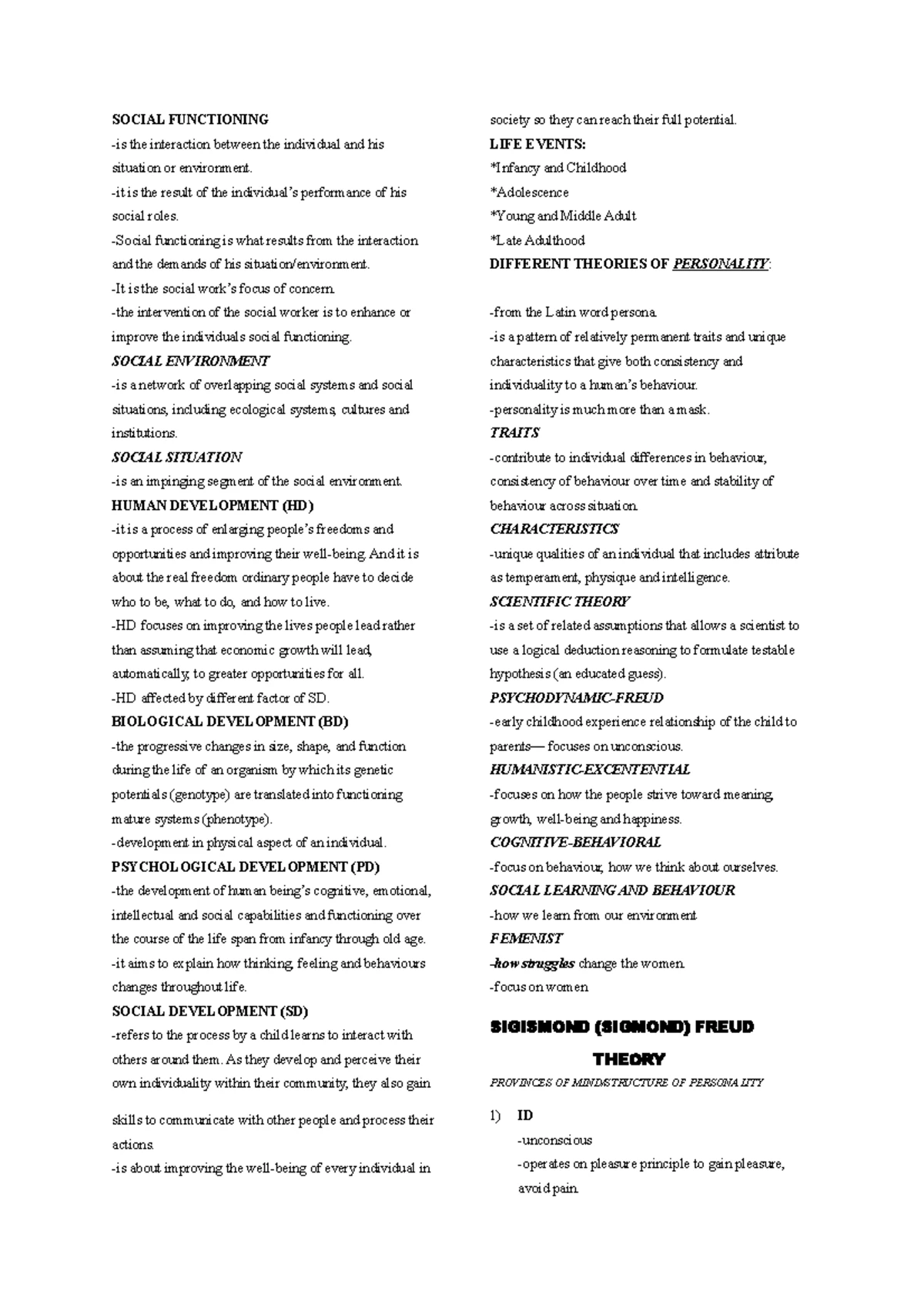 SWDI-CODE - BS Social Work - Studocu