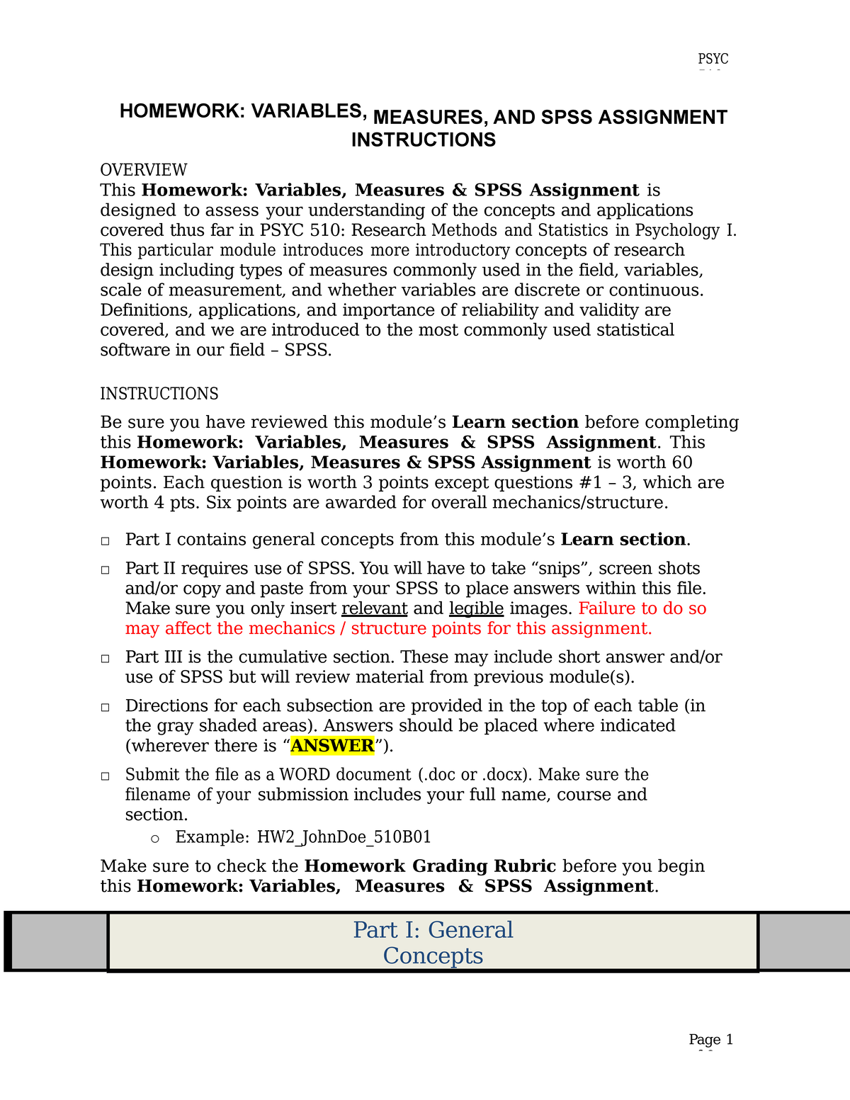 HW2 PSYC510_B04_202340 - HOMEWORK: VARIABLES, MEASURES, AND SPSS ...