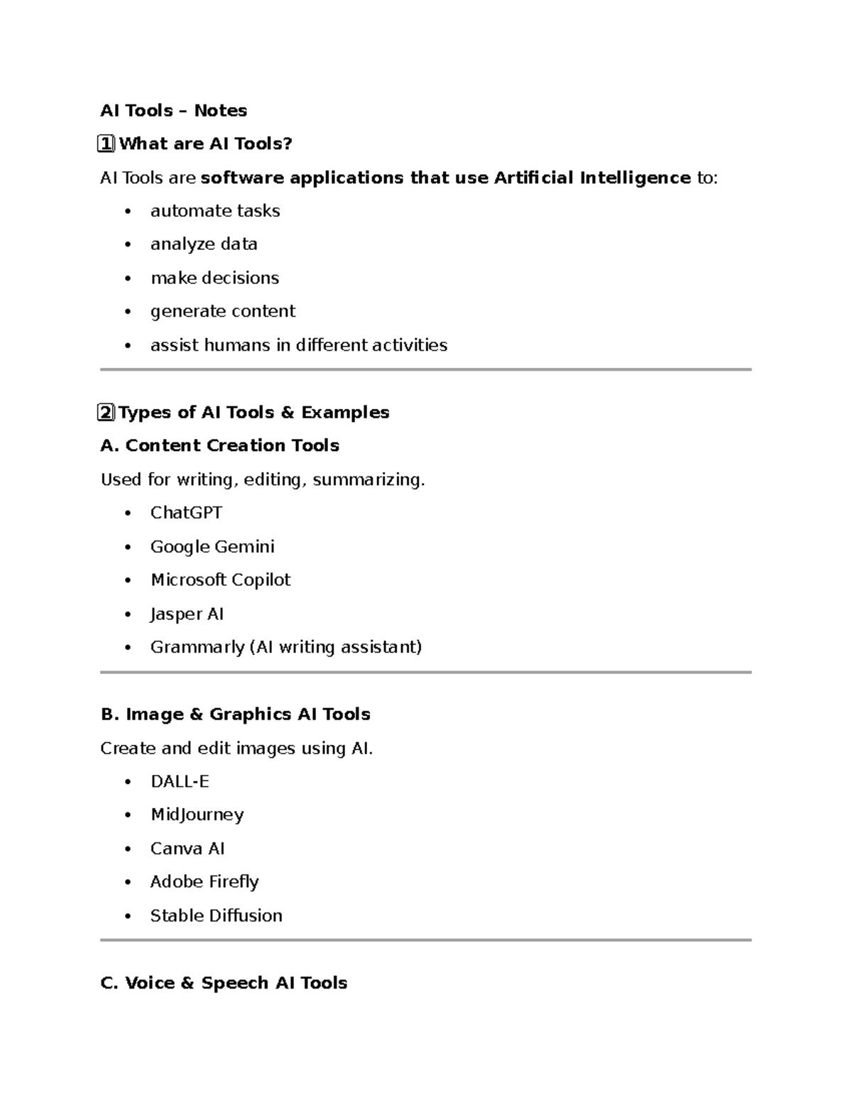 AI Tools Overview: Types, Examples, and Applications - Studocu
