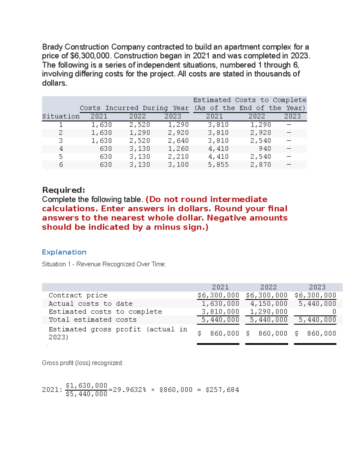 Chp 6 Connect 19: Revenue Recognition for Brady Construction Project - Studocu