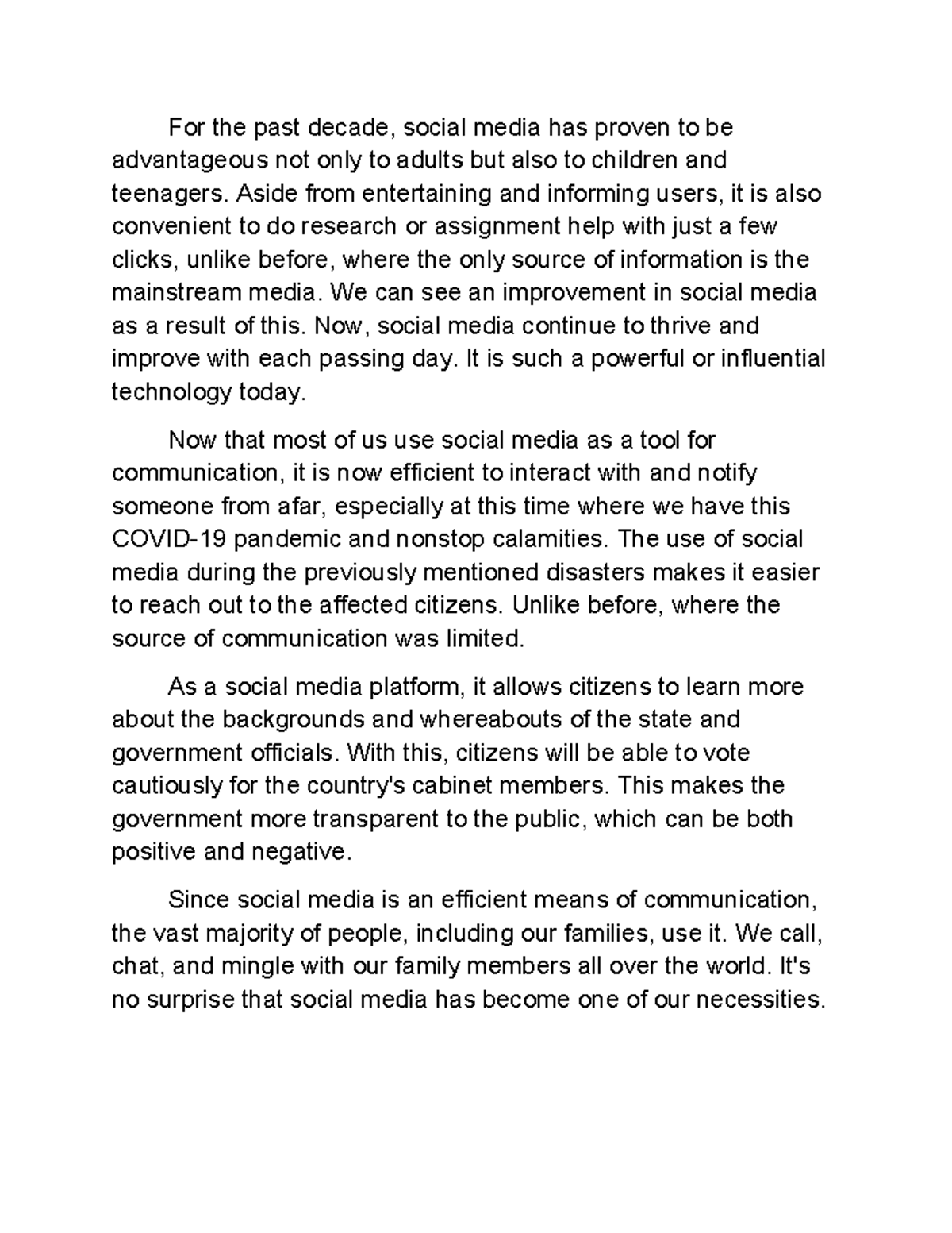 E-Tech Reflection Paper: Social Media's Impact on Users - Studocu
