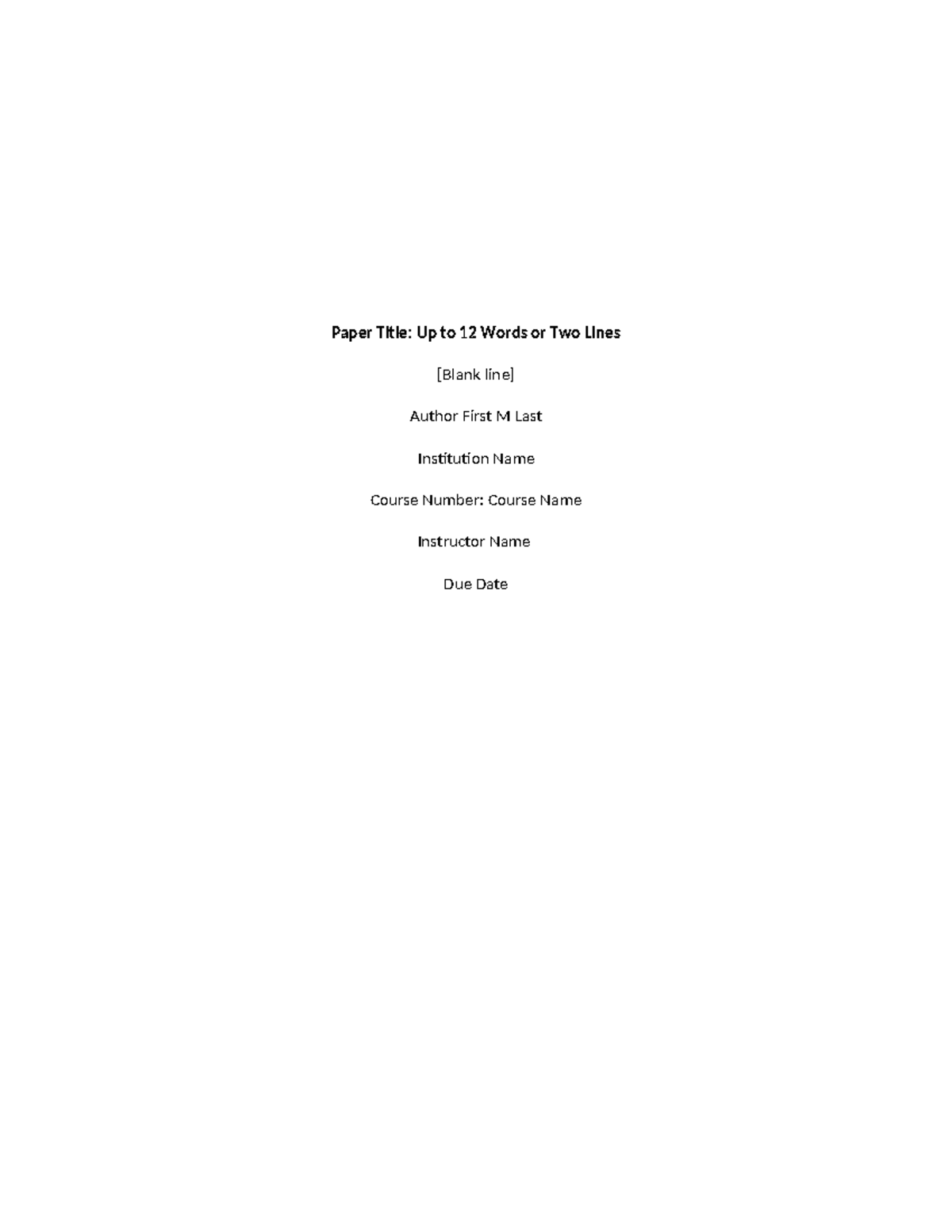 Student APA Style paper 7th edition - Paper Title: Up to 12 Words or ...