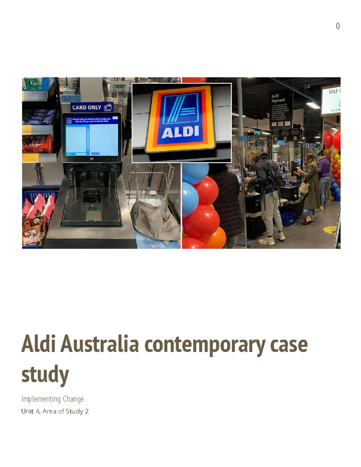 Aldi Australia Case Study: Implementing Change in 2022 - Studocu