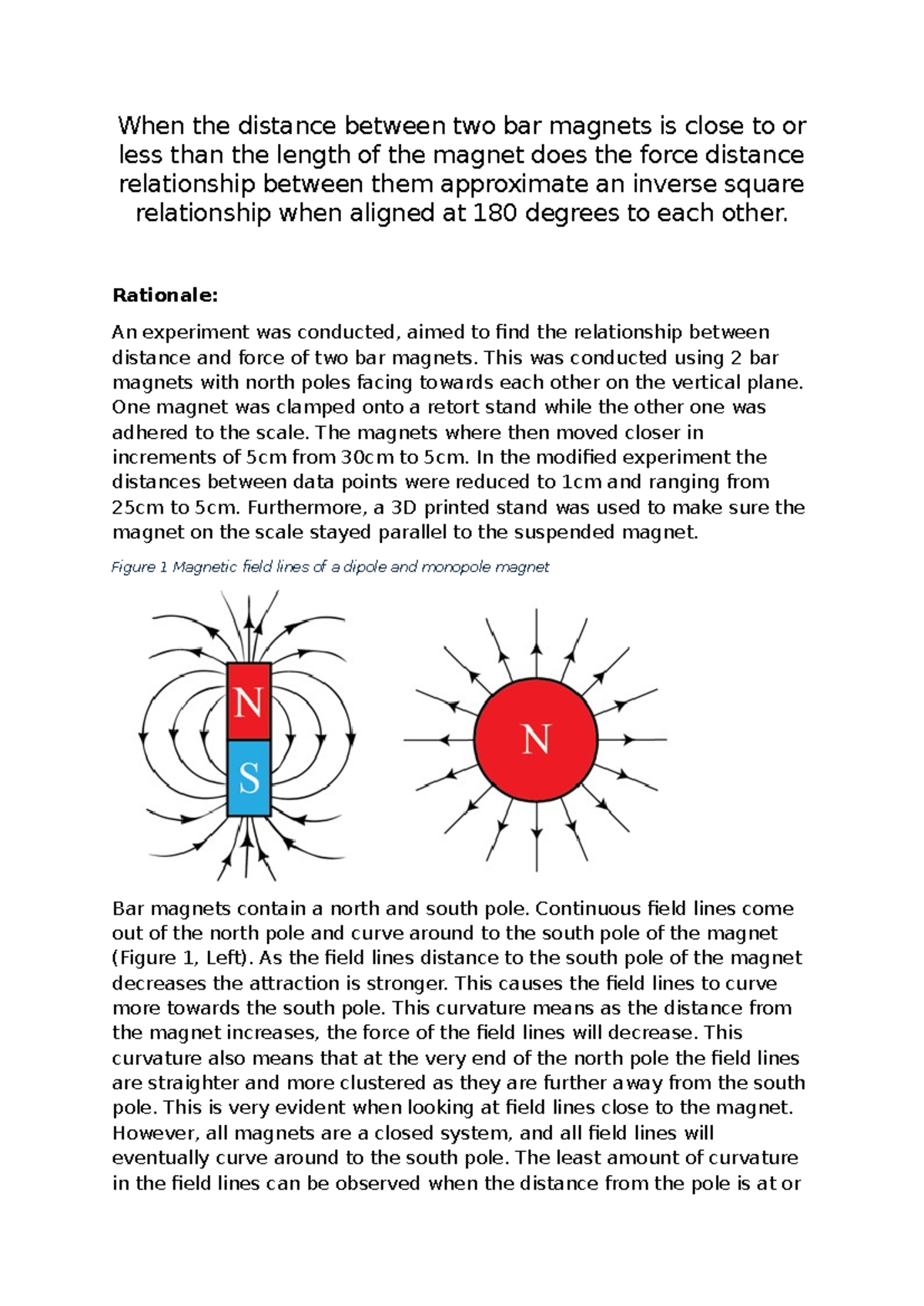 IA2: Student Experiment on Force-Distance Relationship of Bar Magnets ...