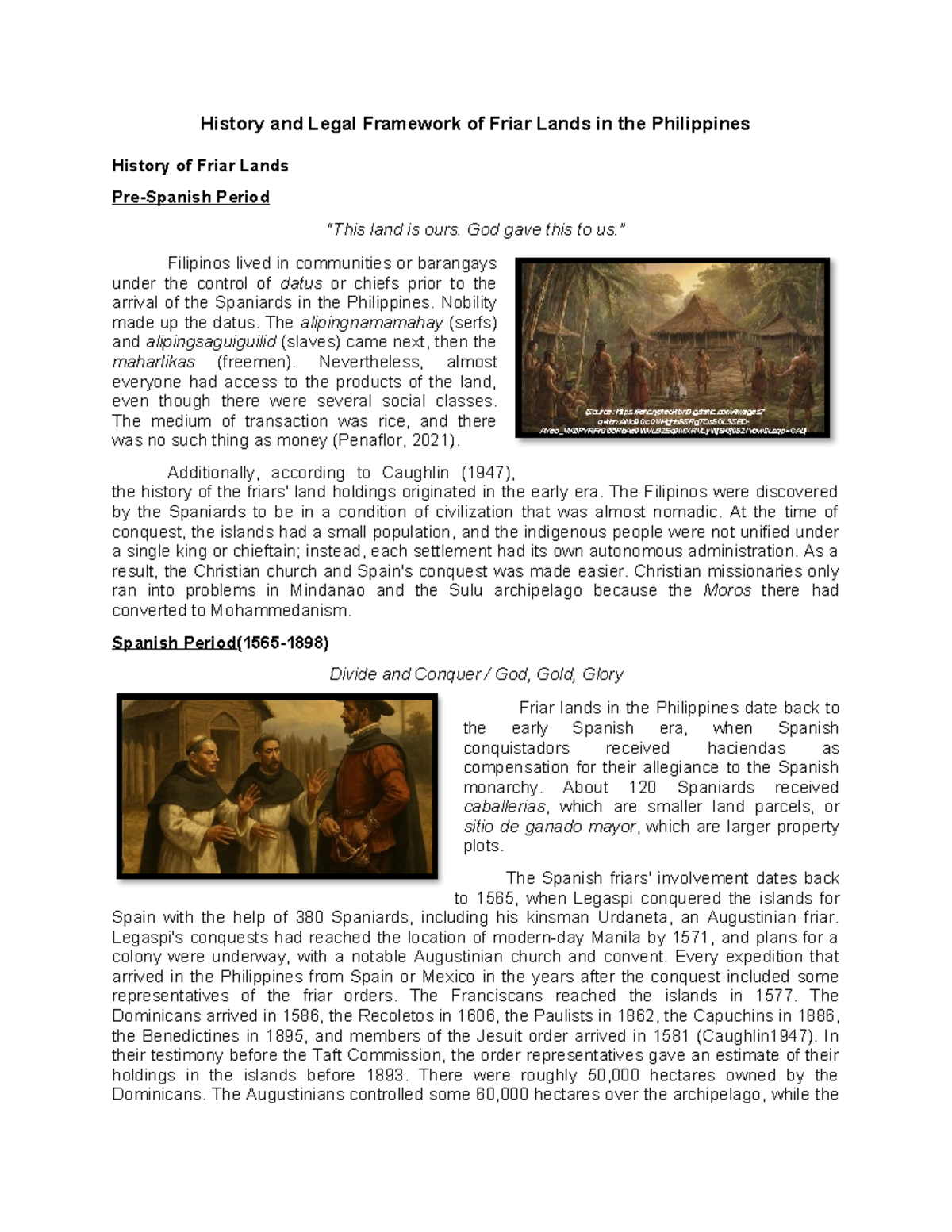 Legal History and Framework of Friar Lands in the Philippines - Studocu