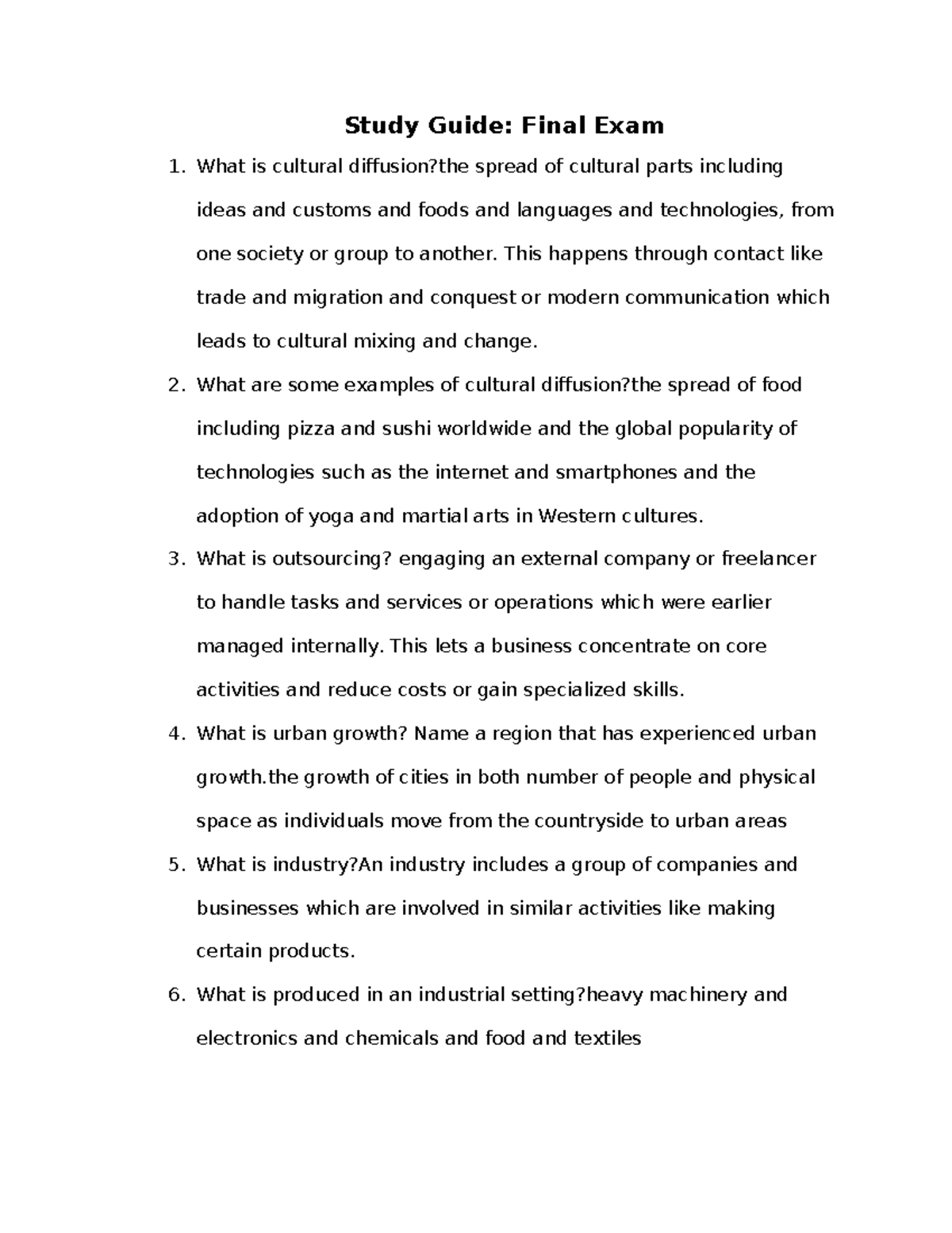 Cultural Diffusion & Migration: Study Guide for Final Exam - Studocu