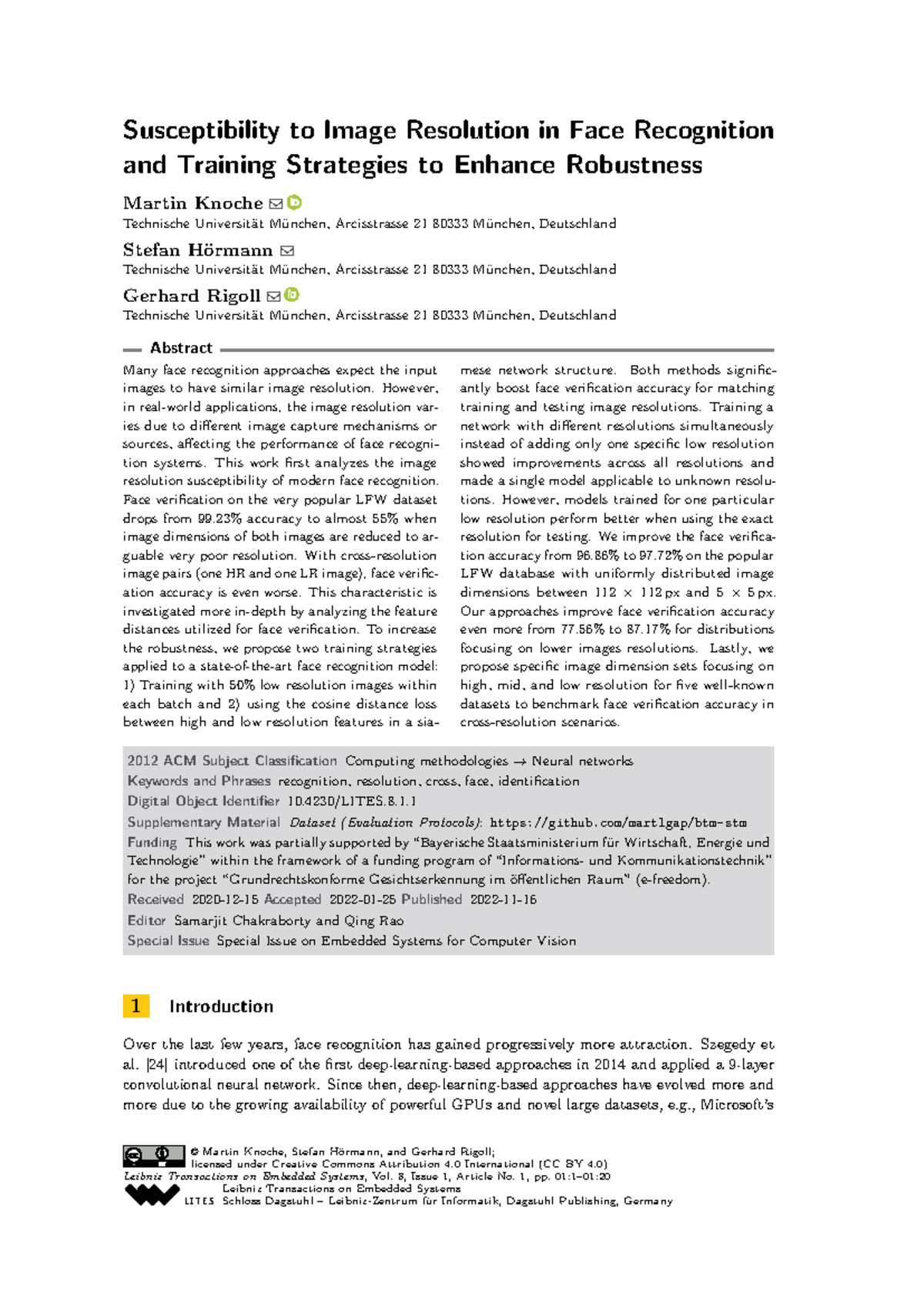 LITES 8: Image Resolution Susceptibility in Face Recognition and ...
