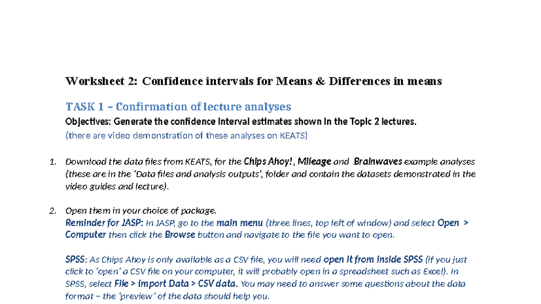 RM3 Class 2 Worksheet: Confidence Intervals for Means and Proportions ...