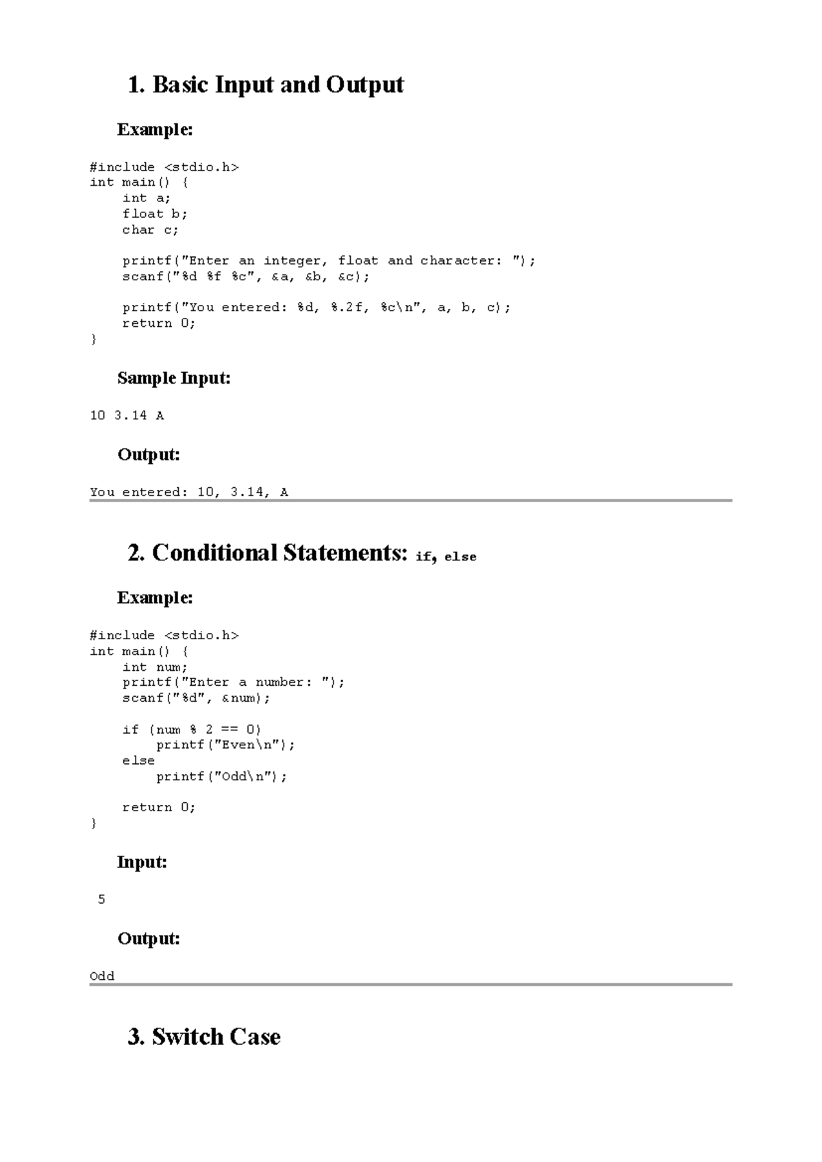 Structured Programming Language Basics: Input, Output & Control Flow ...