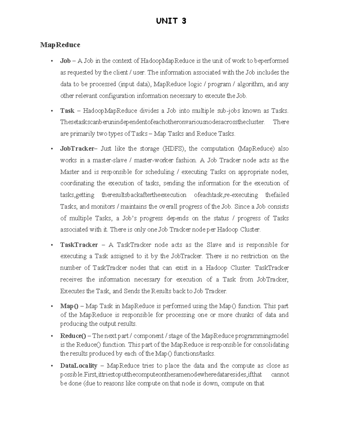 Unit 3 - Hadoop MapReduce Job Overview and Workflow - Studocu