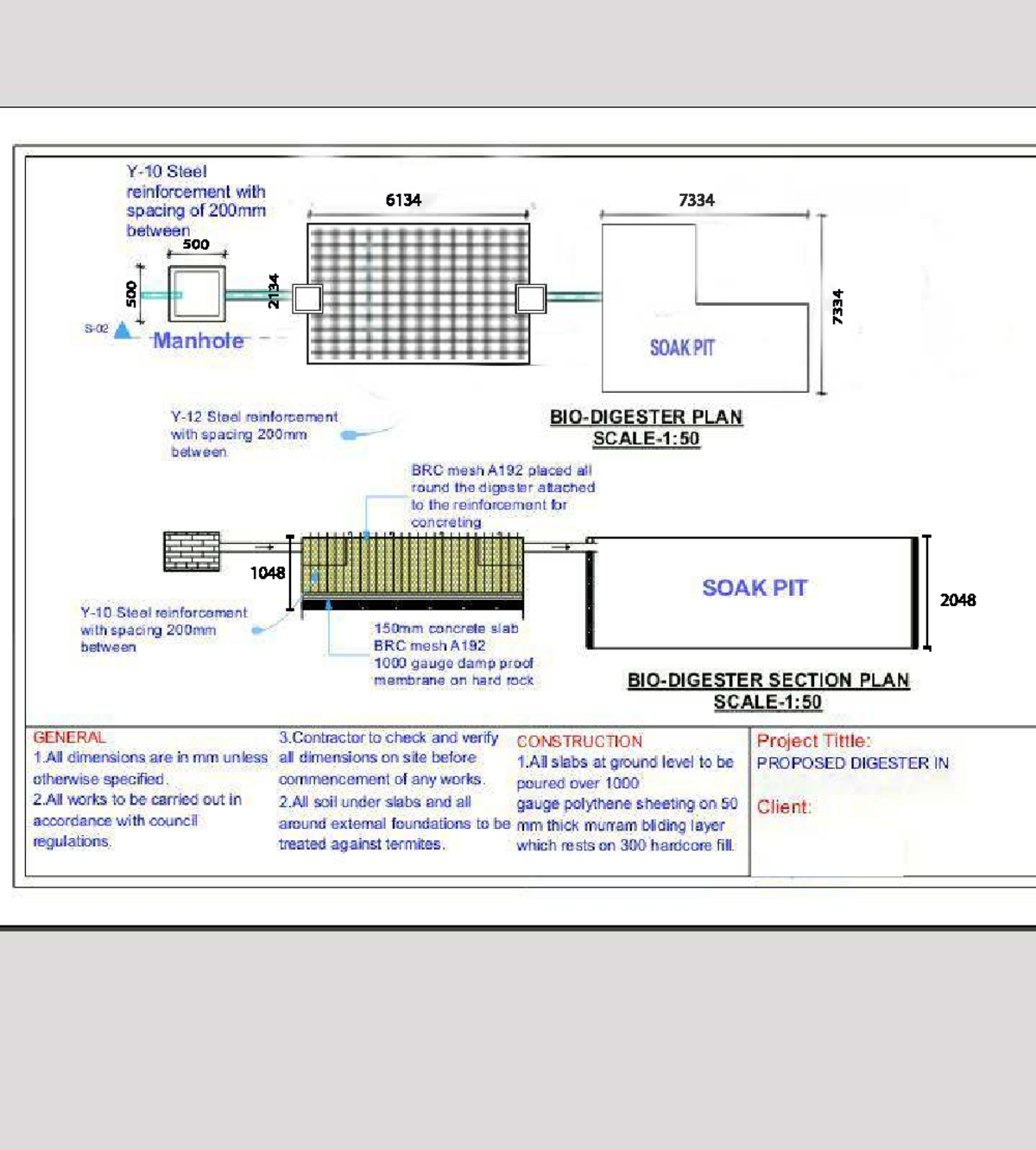 Steel Reinforcement Plan for Biodigester Septic Tank K3-1 - Studocu