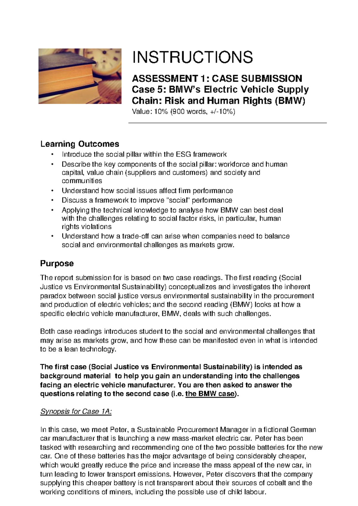 Assessment 1: Case Study on BMW's Electric Vehicle Supply Chain Risks ...