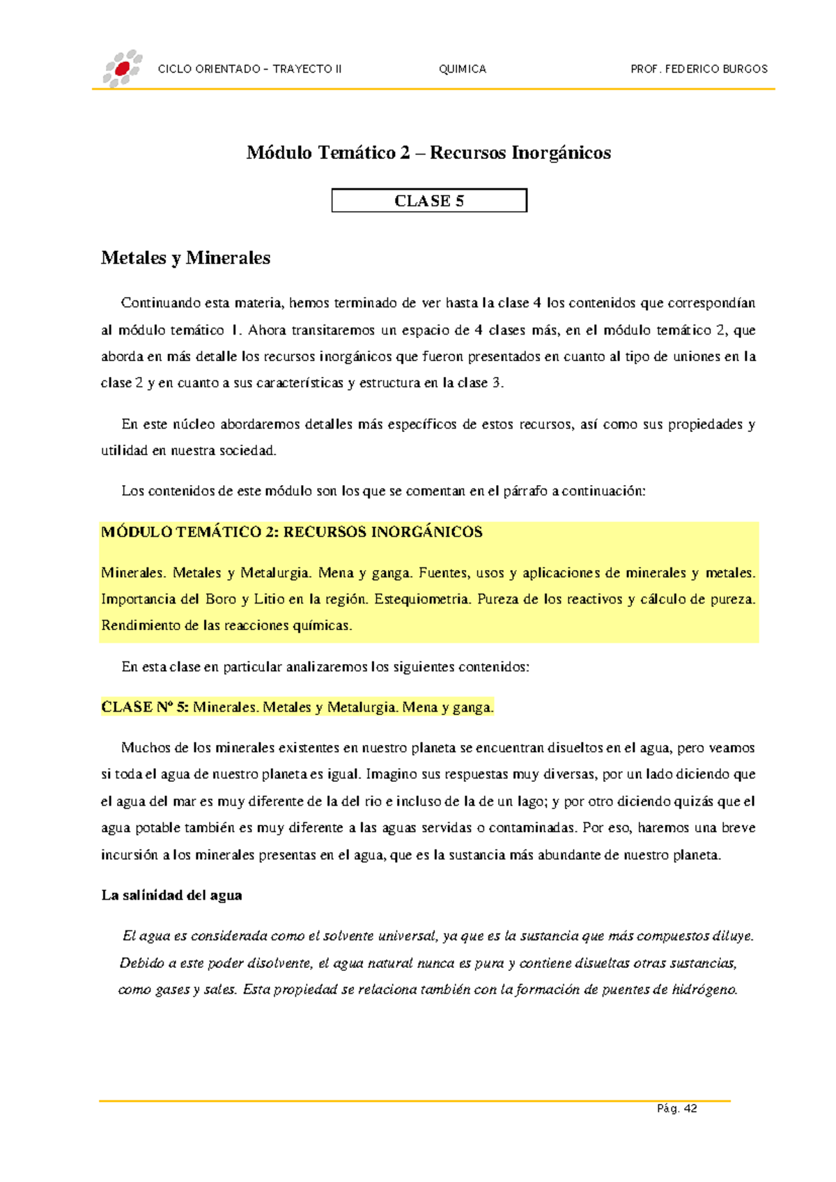 Clase Nº 5 - quimica conceptos - Módulo Temático 2 – Recursos ...