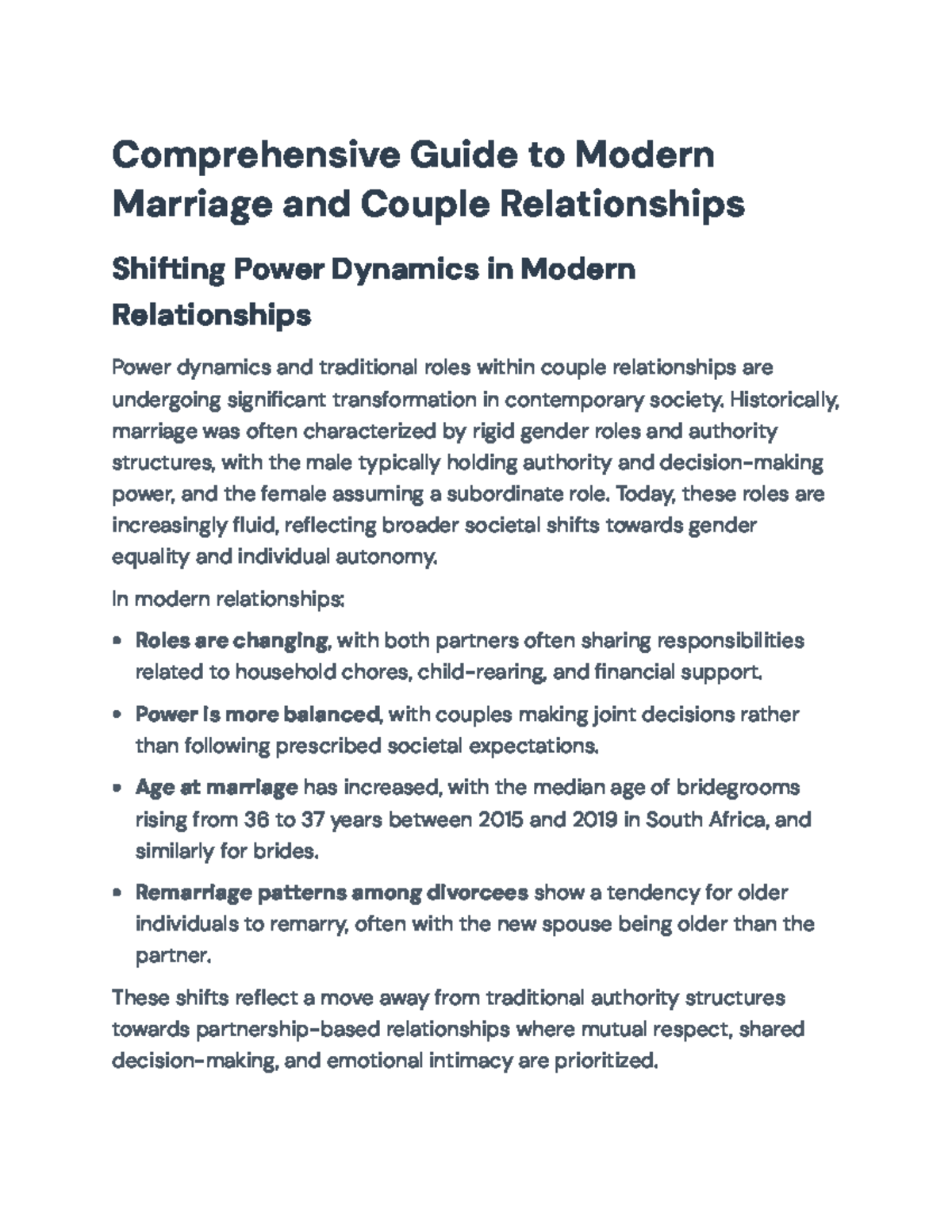 Comprehensive Insights on Modern Marriage and Relationship Dynamics ...