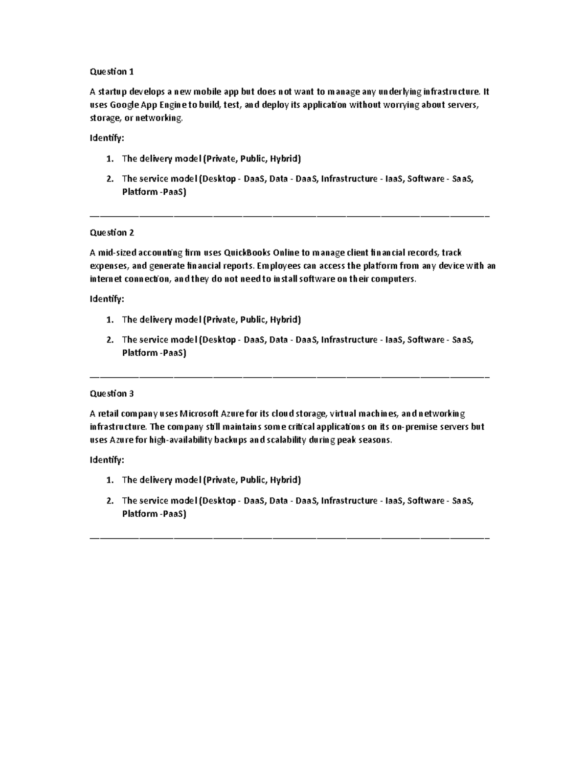 Unit 2.2 Handout 1 Knowledge test - QuesƟon 1 A startup develops a new ...