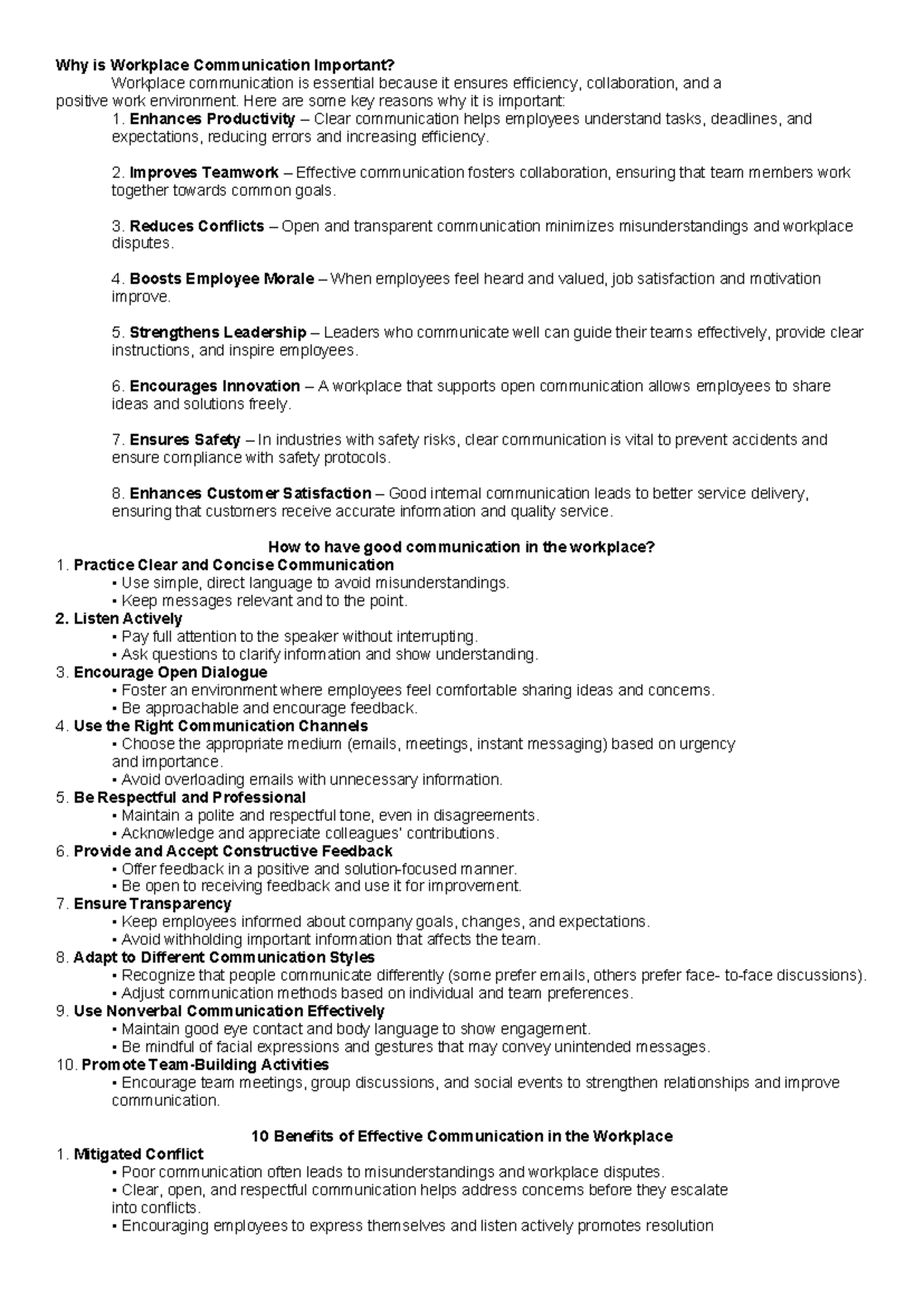 The Importance of Workplace Communication: Key Benefits and Strategies ...