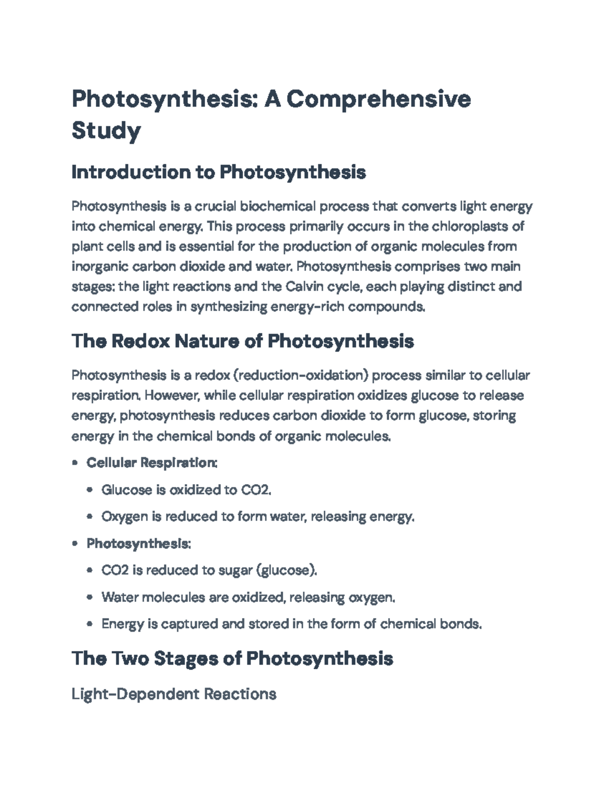 Photosynthesis: Detailed Overview of Light Reactions and Calvin Cycle ...