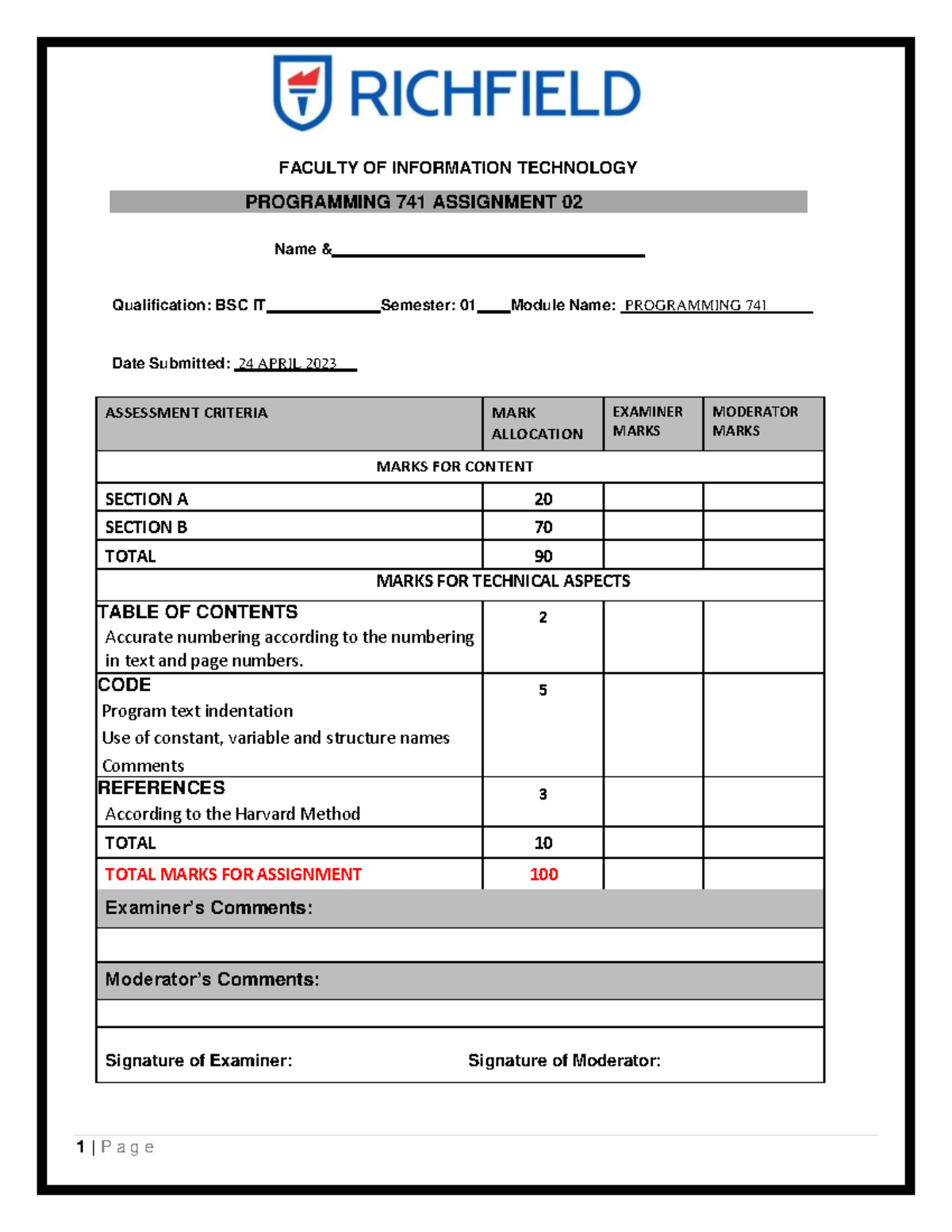 PROG 741 Assignment 02: OOP Concepts & Student Management System - Studocu