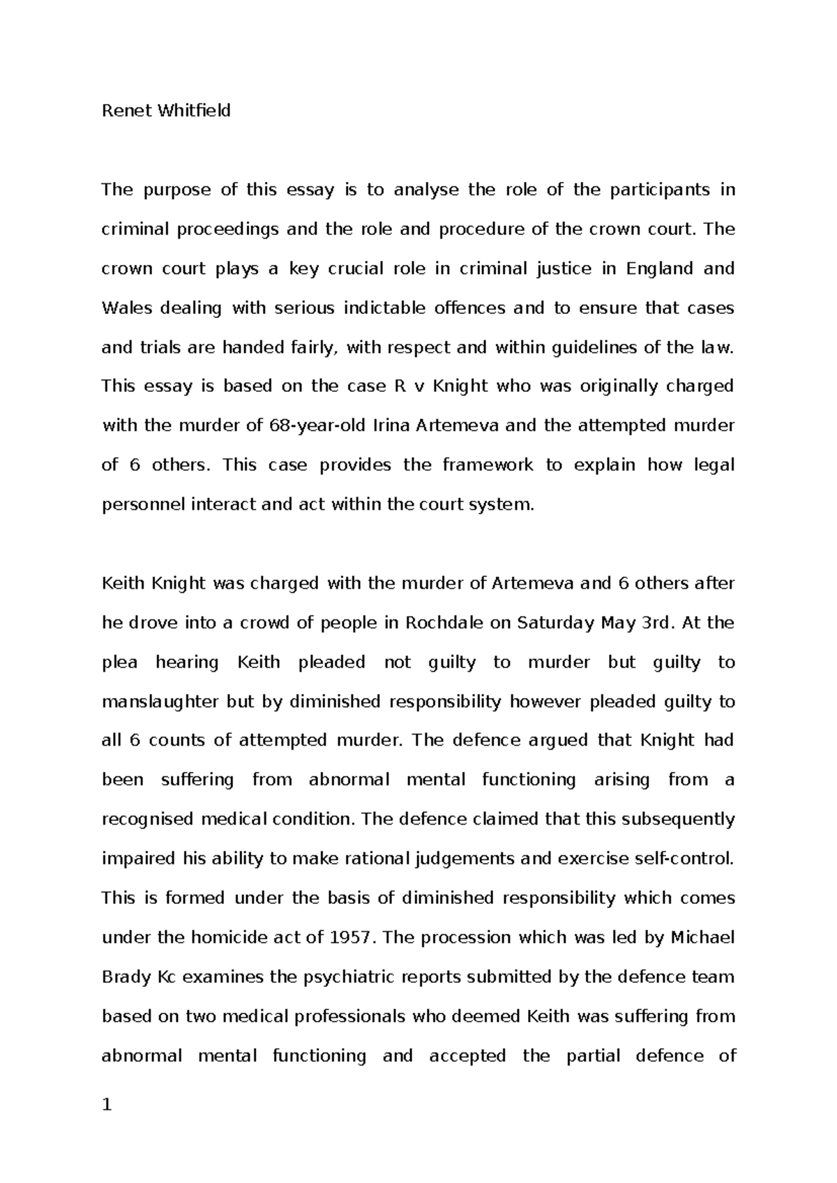 Crown Court Proceedings: Analyzing R v Knight's Legal Roles and ...