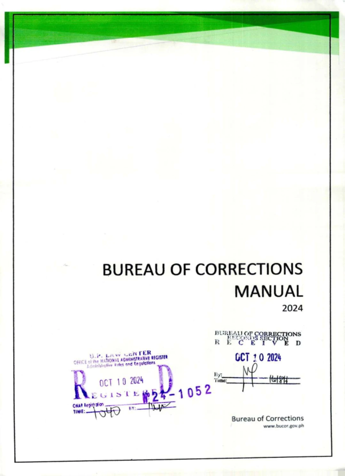 BuCor Manual 2024: Comprehensive Guidelines and Protocols - Studocu